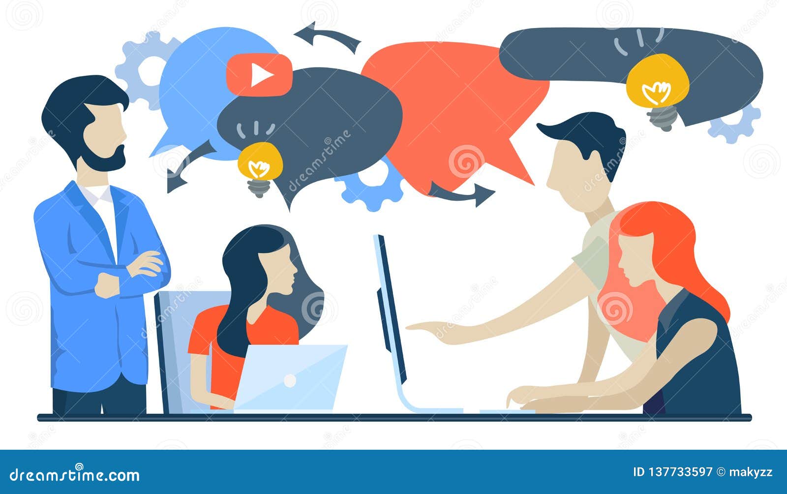 Businessmen Discuss Social Network, News, Social Networks, Chat ...