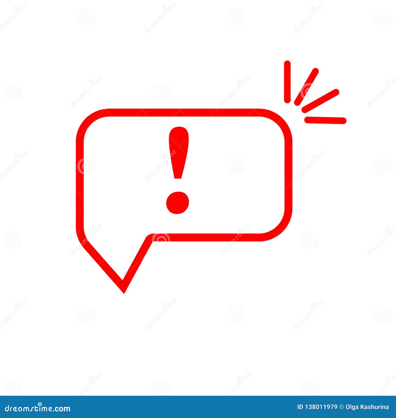 Speech Bubble with Exclamation Mark. Red Attention Sign Icon. Hazard ...