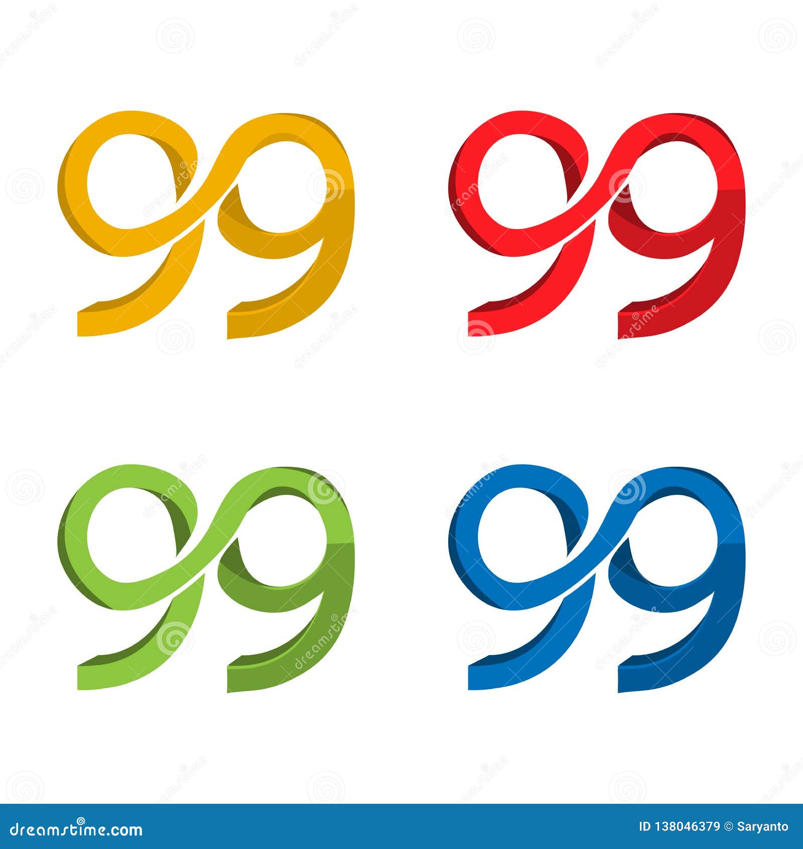 99 Stock Icon, Number 99. Flat Design Stock Vector - Illustration of ...