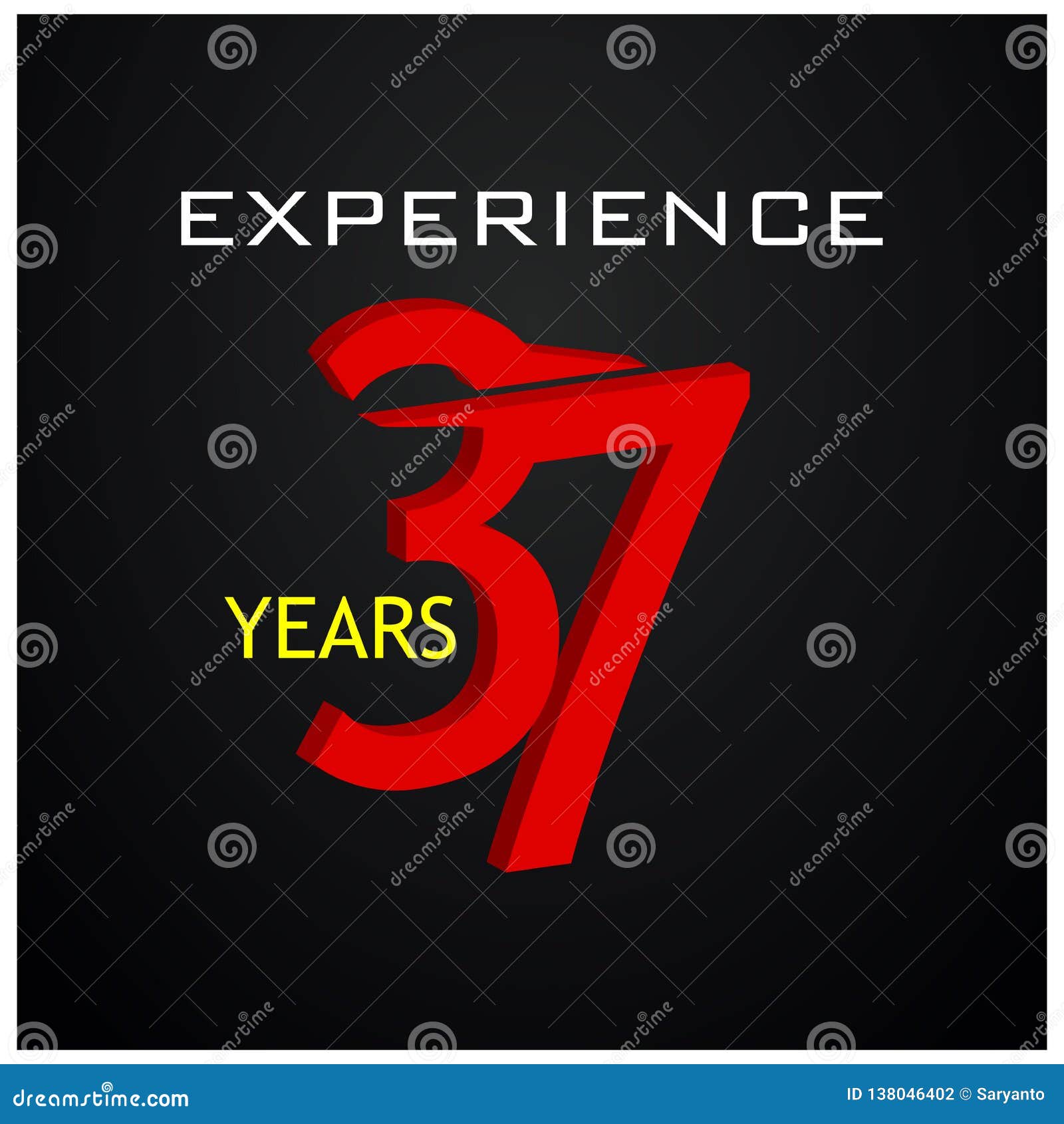Experience 37 Years Stock Vector Template. Vector Illustration Stock ...