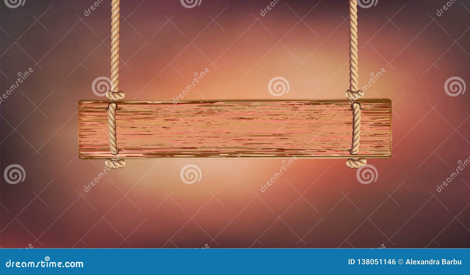 Wooden Sign Hanging on String Stock Vector - Illustration of grunge ...