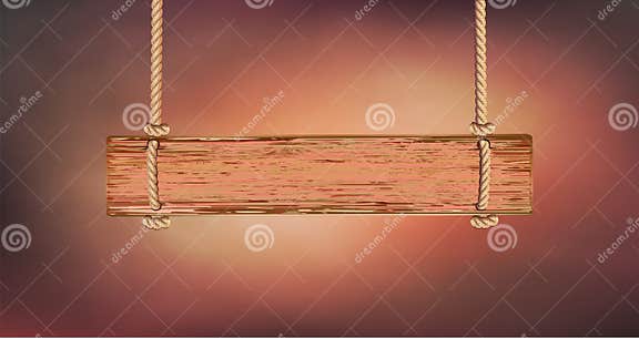 Wooden Sign Hanging on String Stock Vector - Illustration of grunge ...