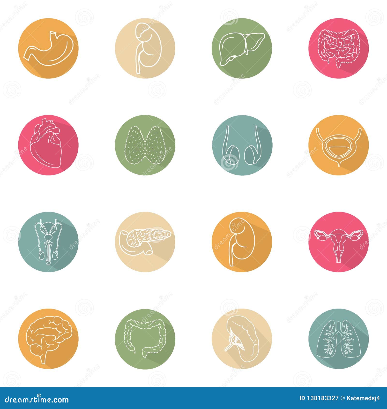 Modern Flat Icons Vector Set of Human Organs Stock Vector ...