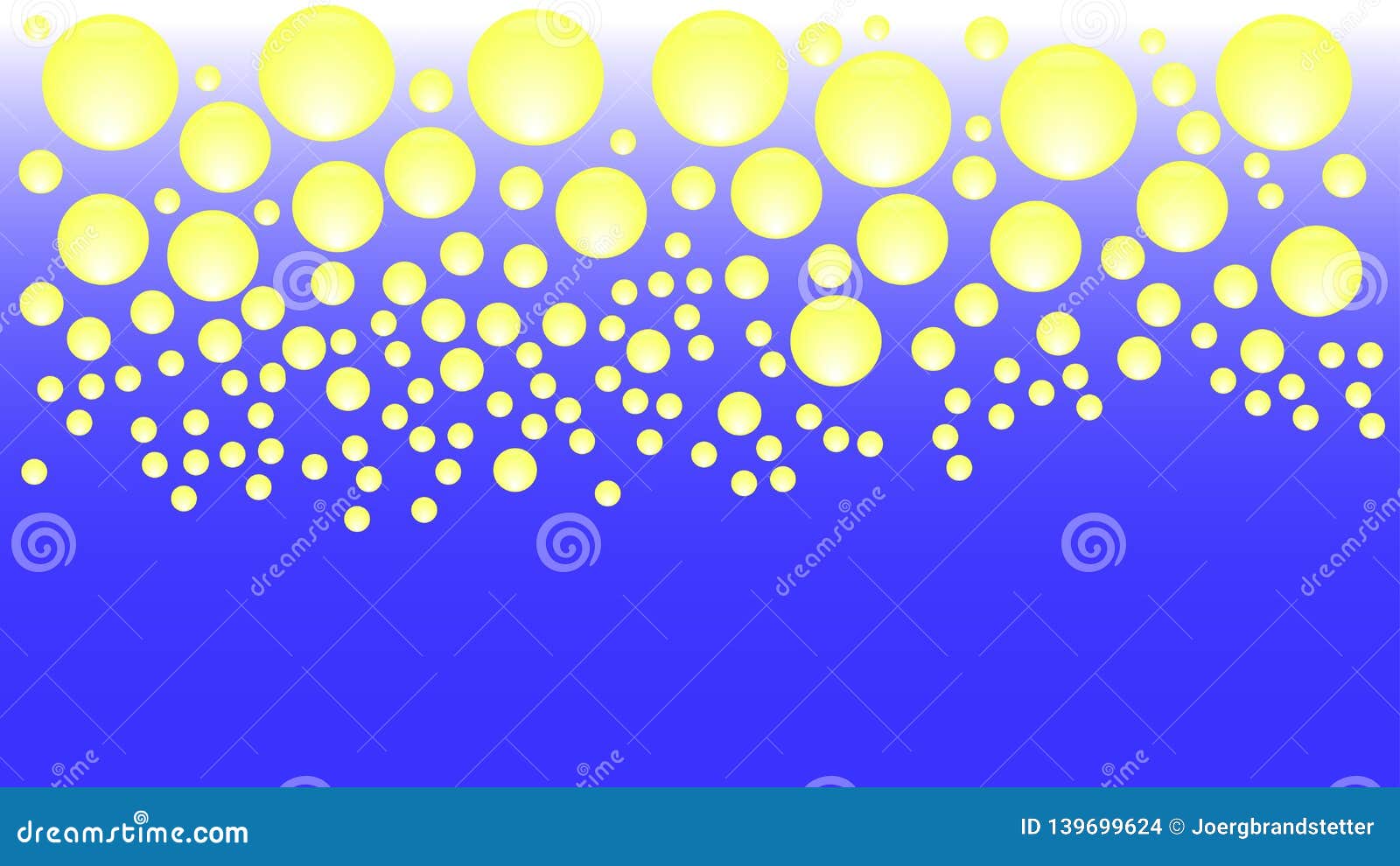 Yellow Bubbles in Different Sizes Floating Upwards Stock Vector ...