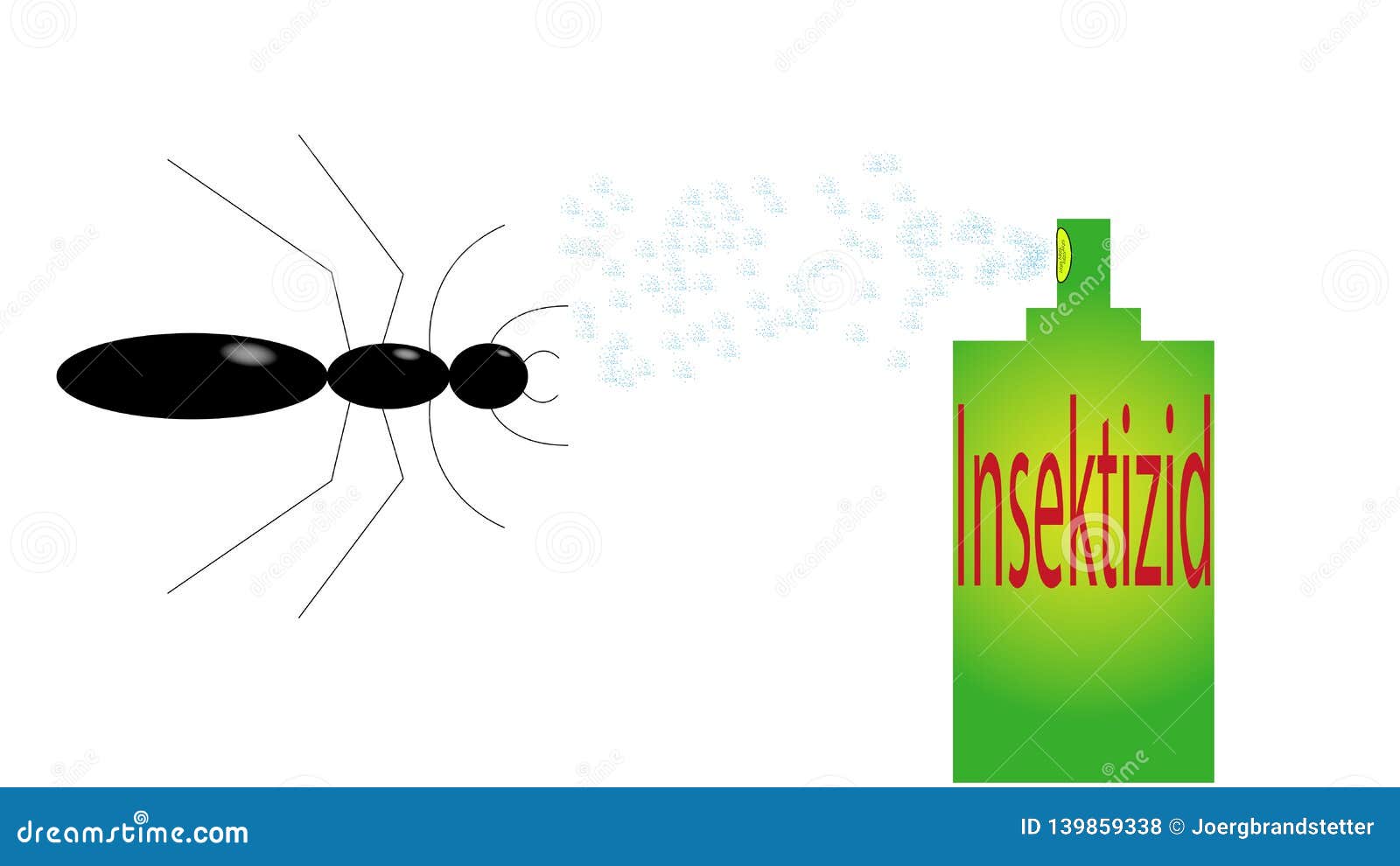 Insect Spray. Hand Drawn Vector Illustration. Mosquitoes, Caterpillar ...