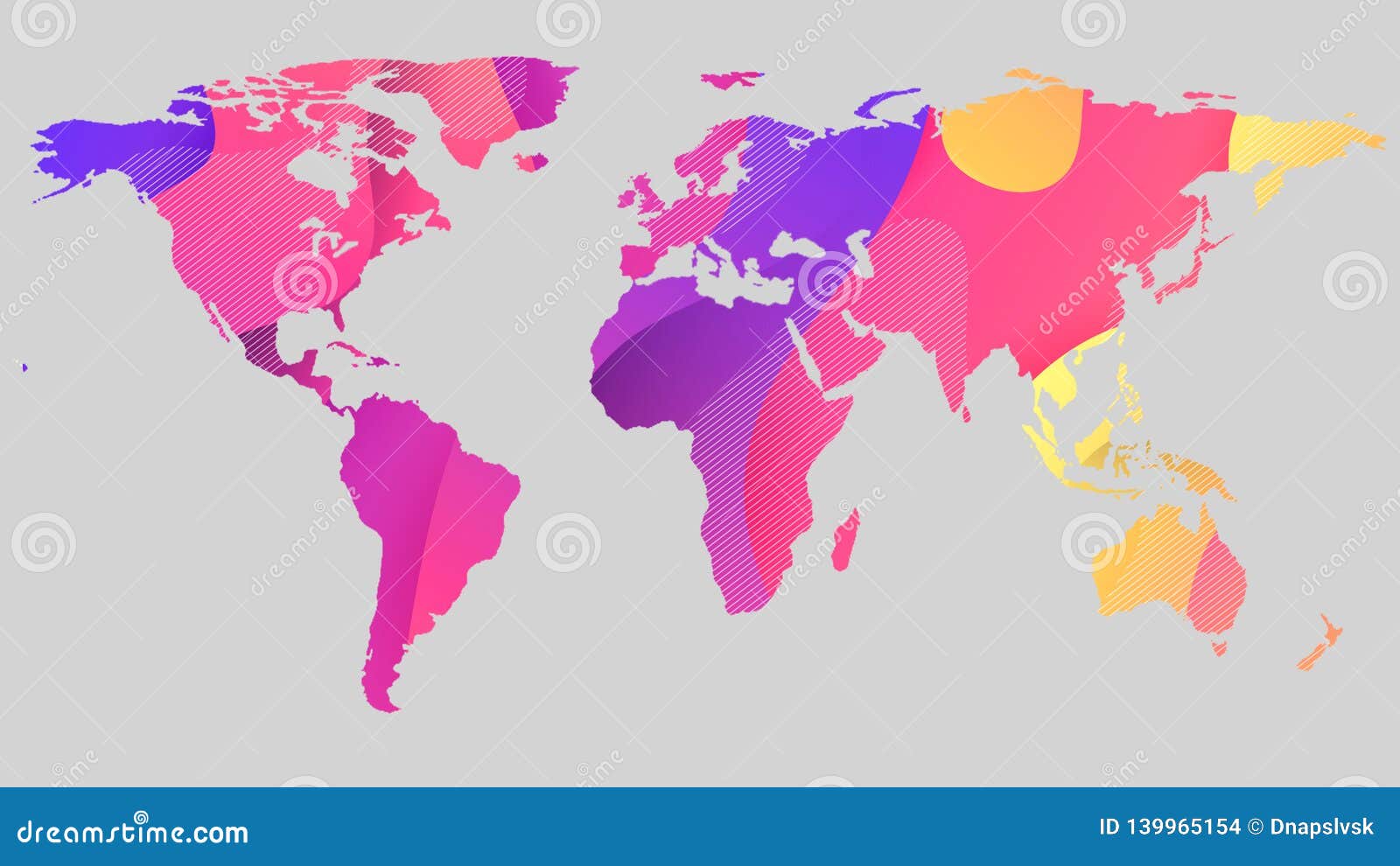 Colorful Outline of the World Map on an Abstract Background of Light ...