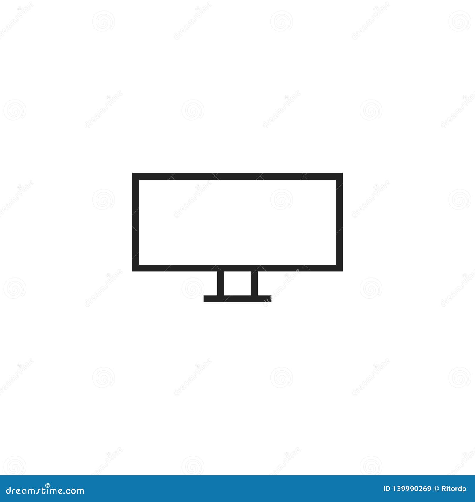 Computer Outline Vector Icon, Symbol or Logo. Stock Vector ...