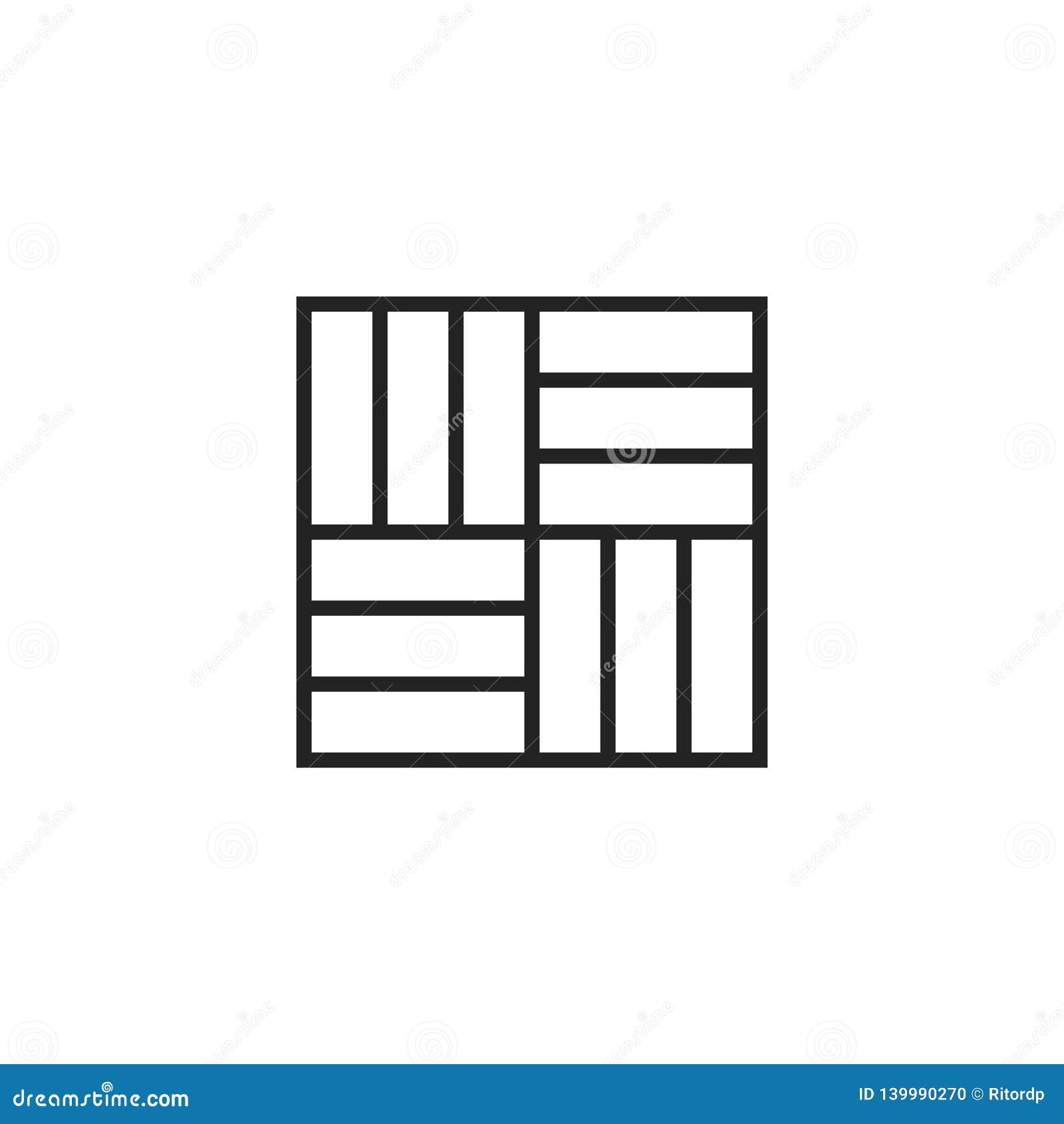 Tile Outline Vector Icon, Symbol or Logo. Stock Vector - Illustration ...