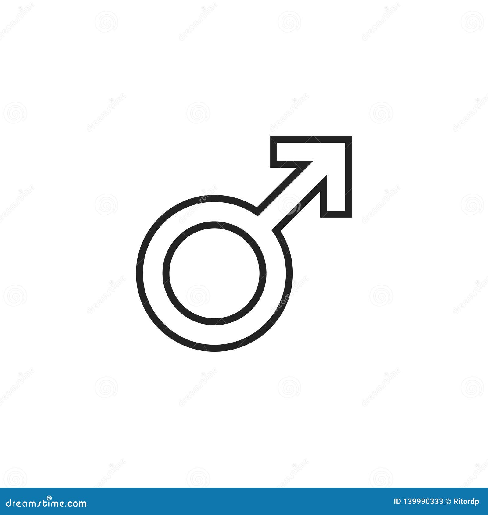 Mars Symbol Outline Vector Icon, Symbol or Logo. Stock Vector ...