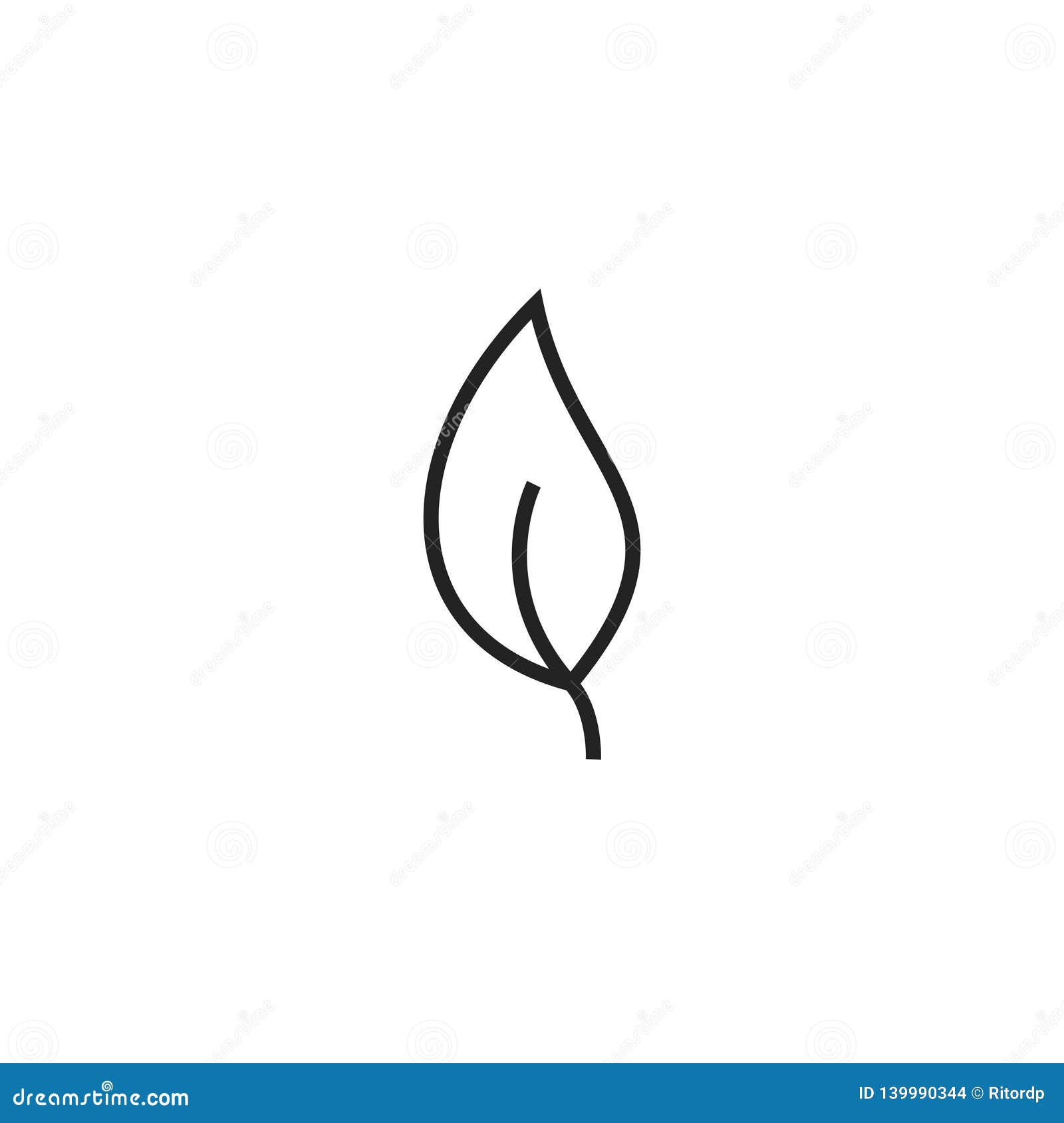 Leaf Outline Vector Icon, Symbol or Logo. Stock Vector - Illustration ...