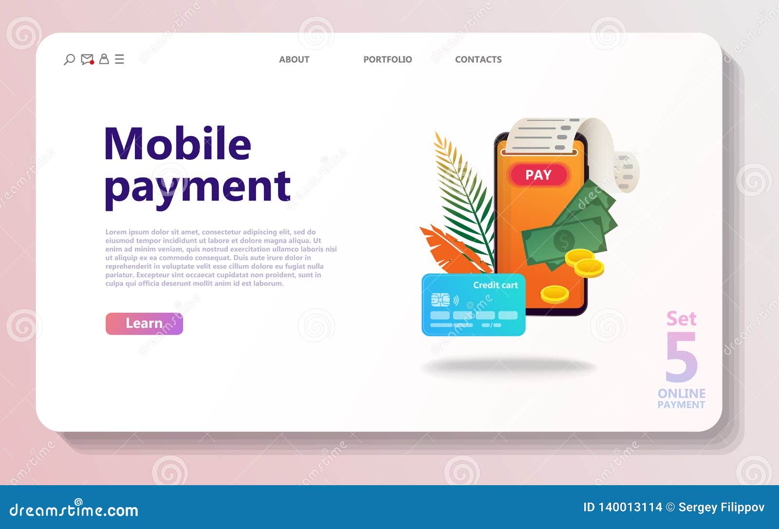 Online Payment Concept Illustration Set Stock Vector - Illustration of ...