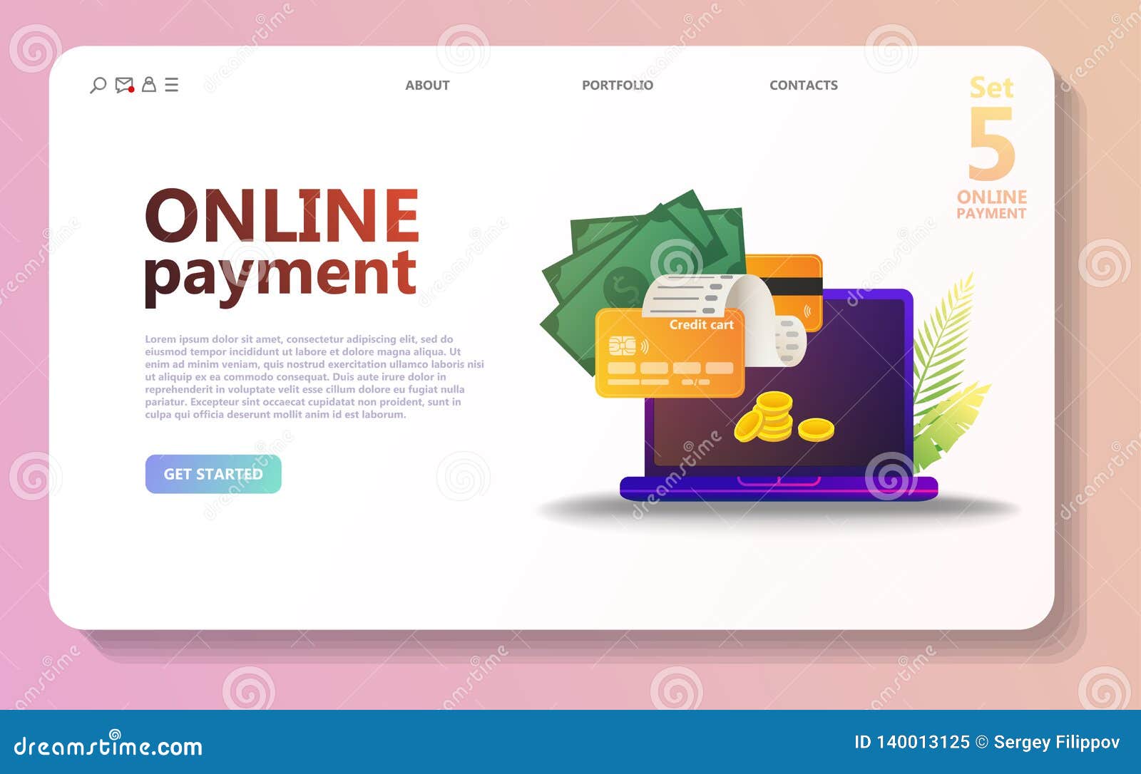 Online Payment Concept Illustration Set Stock Vector - Illustration of ...