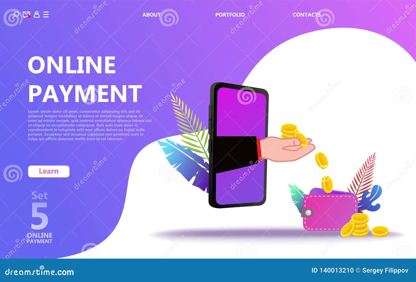 Online Payment Concept Illustration Set Stock Vector - Illustration of ...