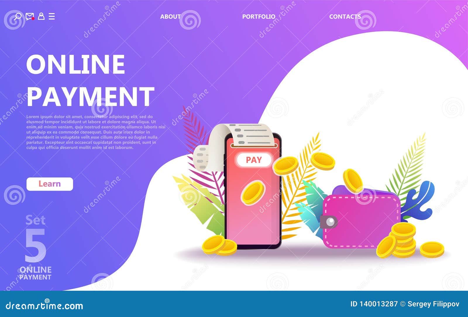 Online Payment Concept Illustration Set. Stock Illustration ...