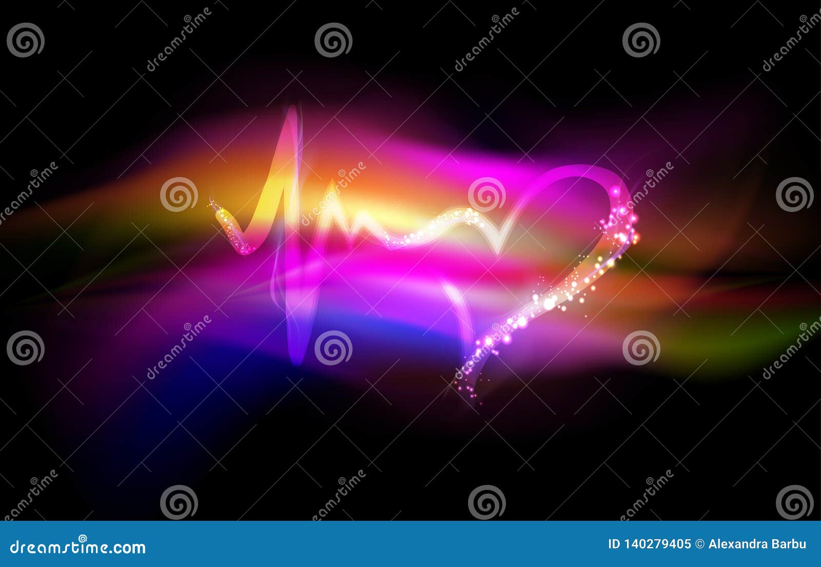Heartbeat Symbol, Abstract Love and Life Colorful Background Stock ...