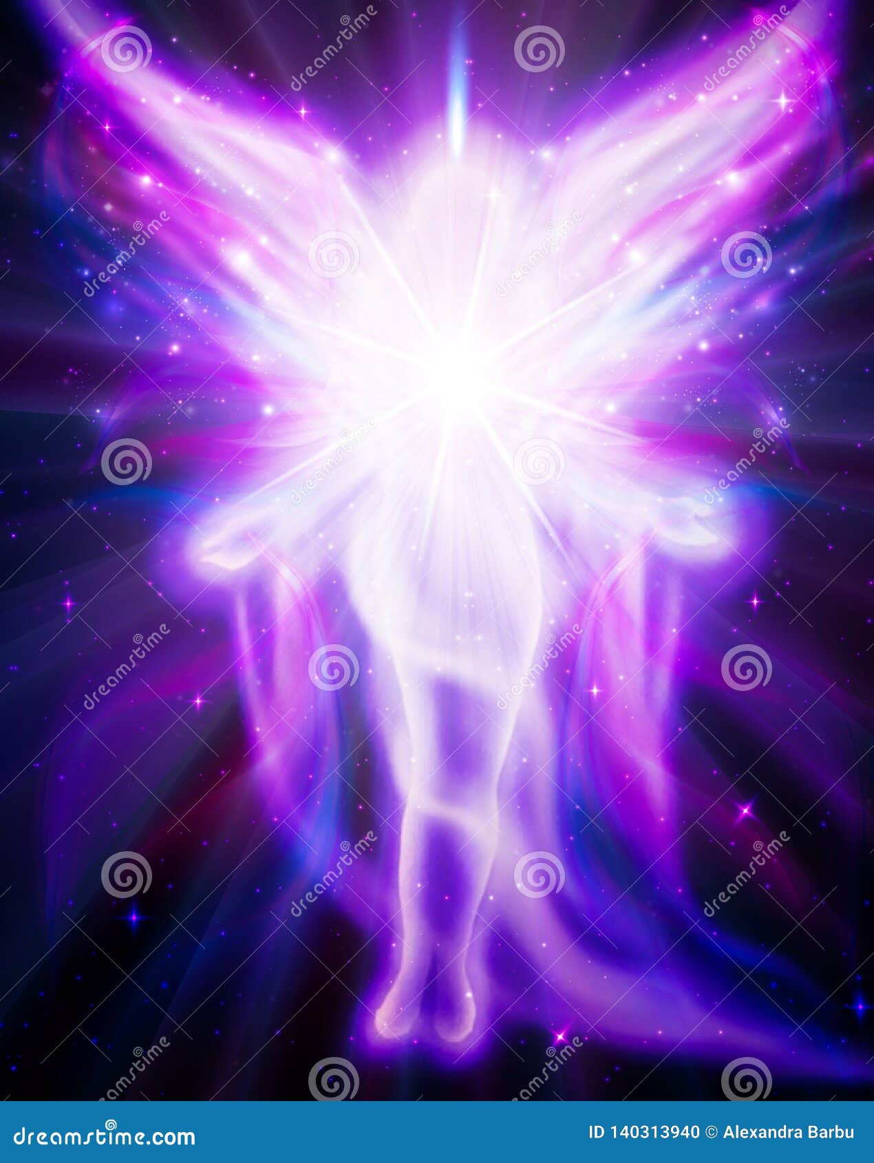 Angel of Light and Love Doing a Miracle, Angel Meditation Stock ...