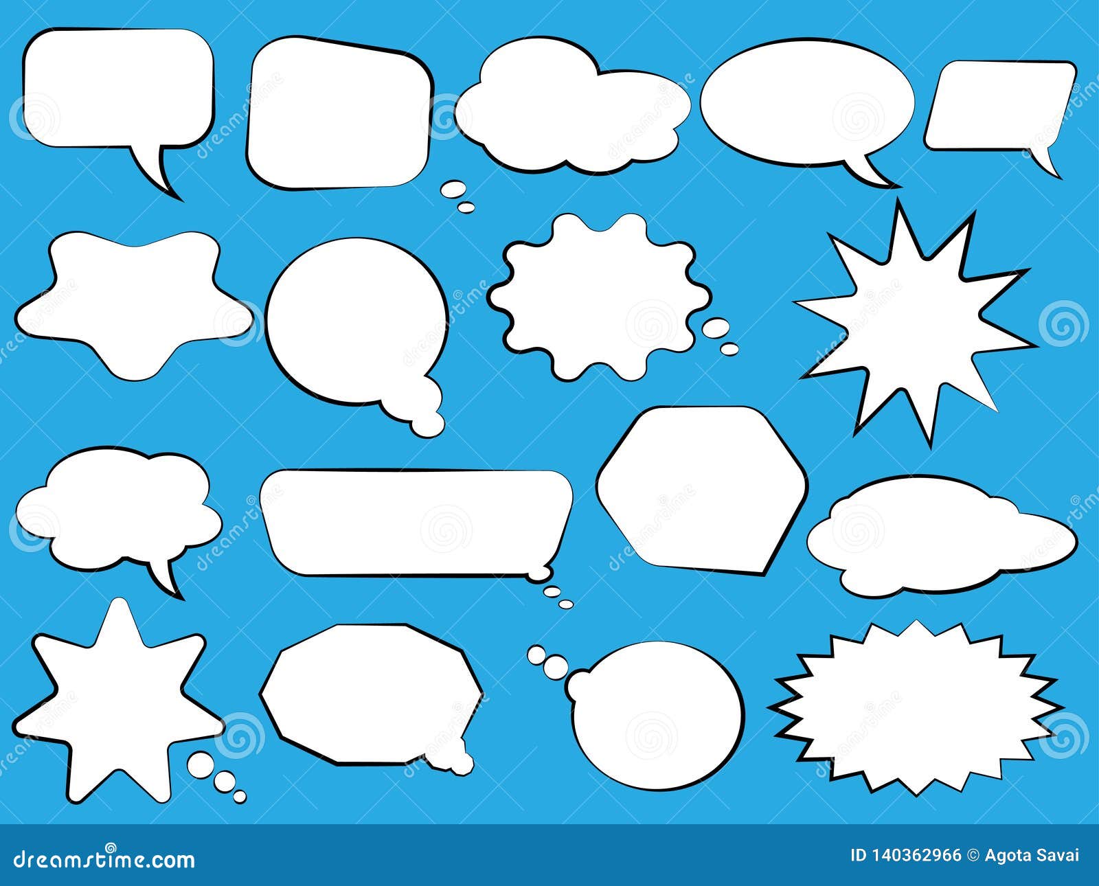 Set of Speech Bubbles. Blank Empty White Speech Bubbles. Cartoon ...