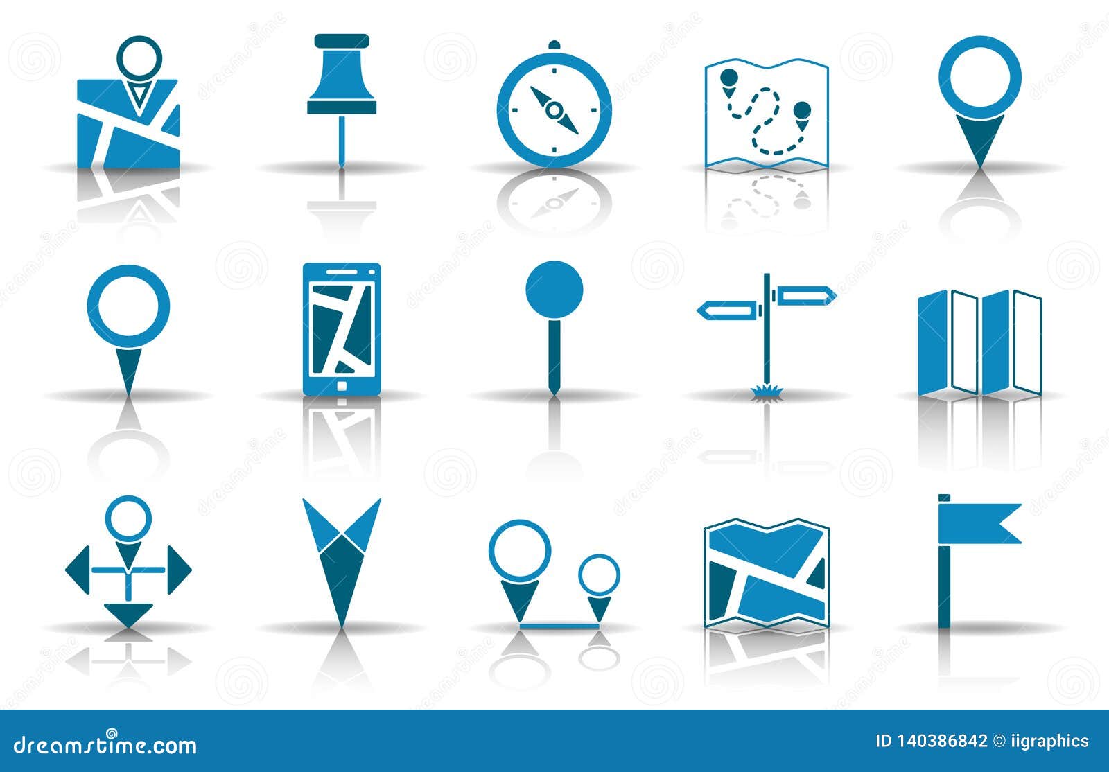 Map and markers icon set stock illustration. Illustration of character ...