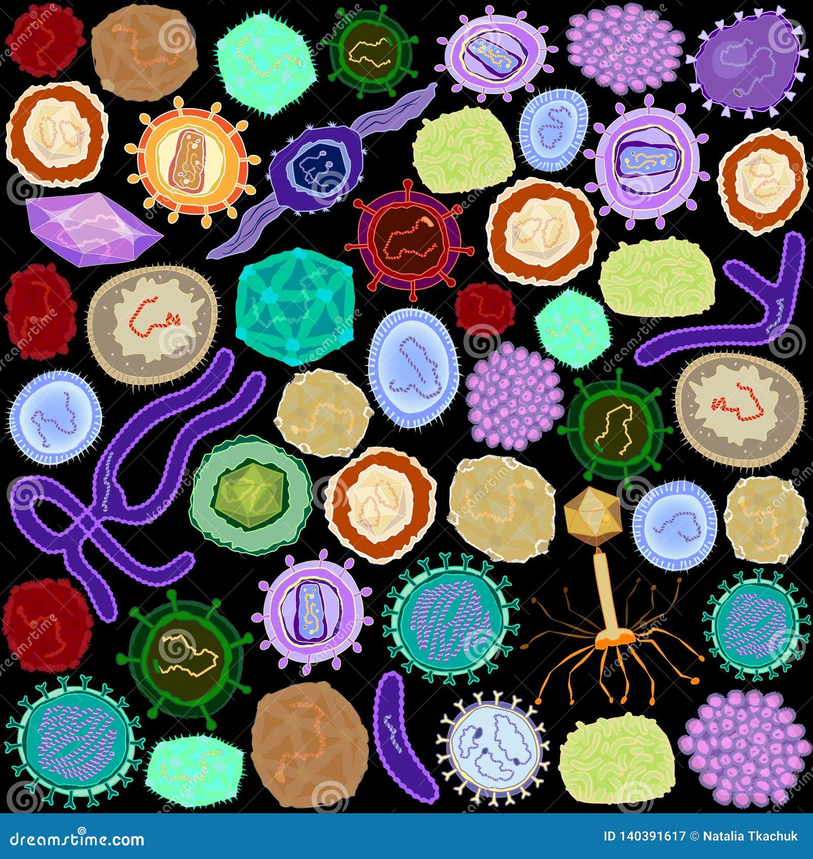 Viruses Vector Cartoon Bacteria Emoticon Character Of Bacterial ...