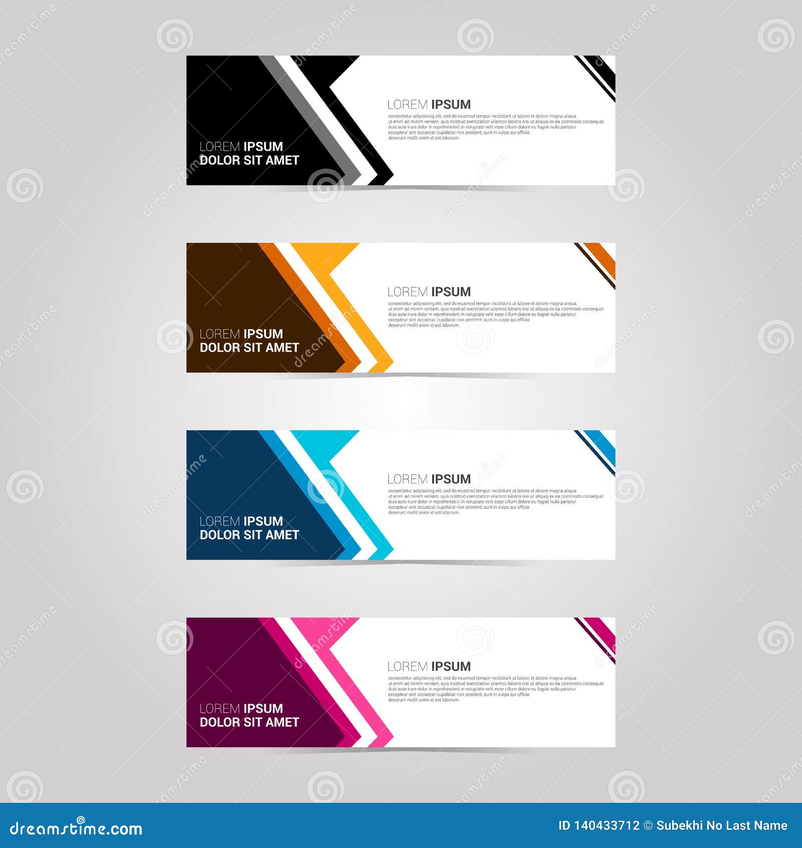 Modern and Cool Web Banner Template in a Set. Stock Illustration ...