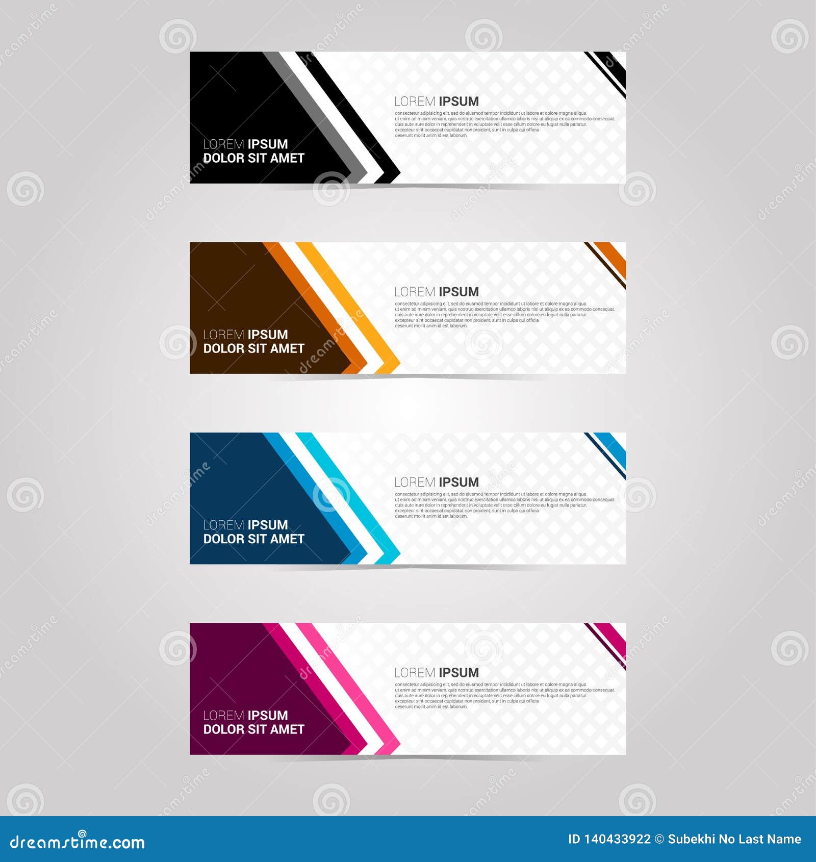 Modern and Cool Web Banner Template in a Set. Stock Illustration ...