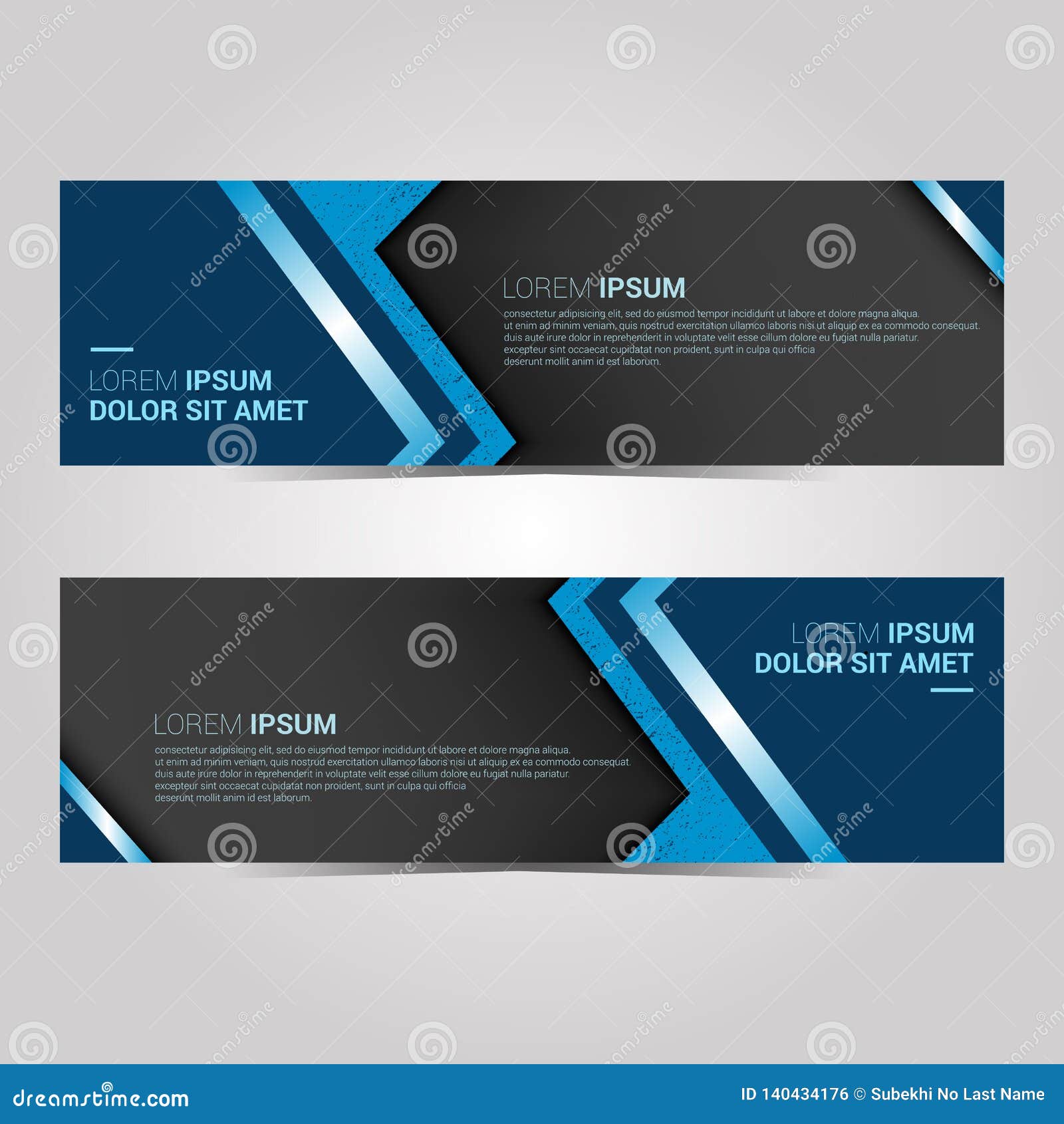 Modern and Cool Web Banner Template in a Set. Stock Illustration ...