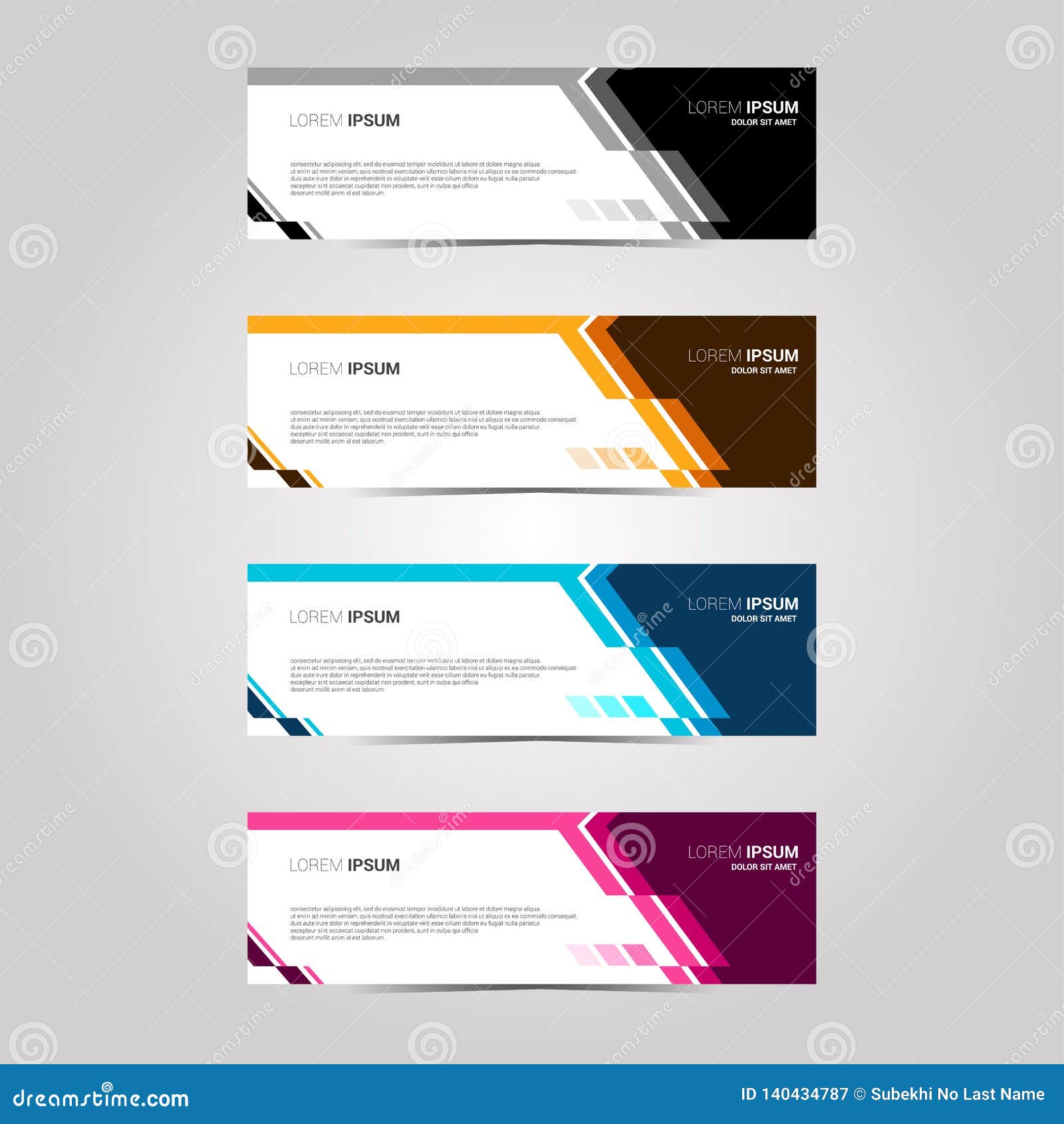 Modern and Cool Web Banner Template in a Set. Stock Illustration ...