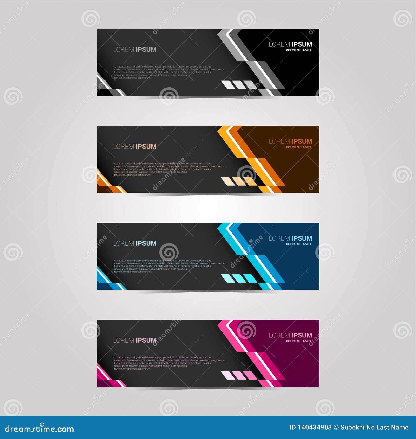 Modern and Cool Web Banner Template in a Set. Stock Illustration ...