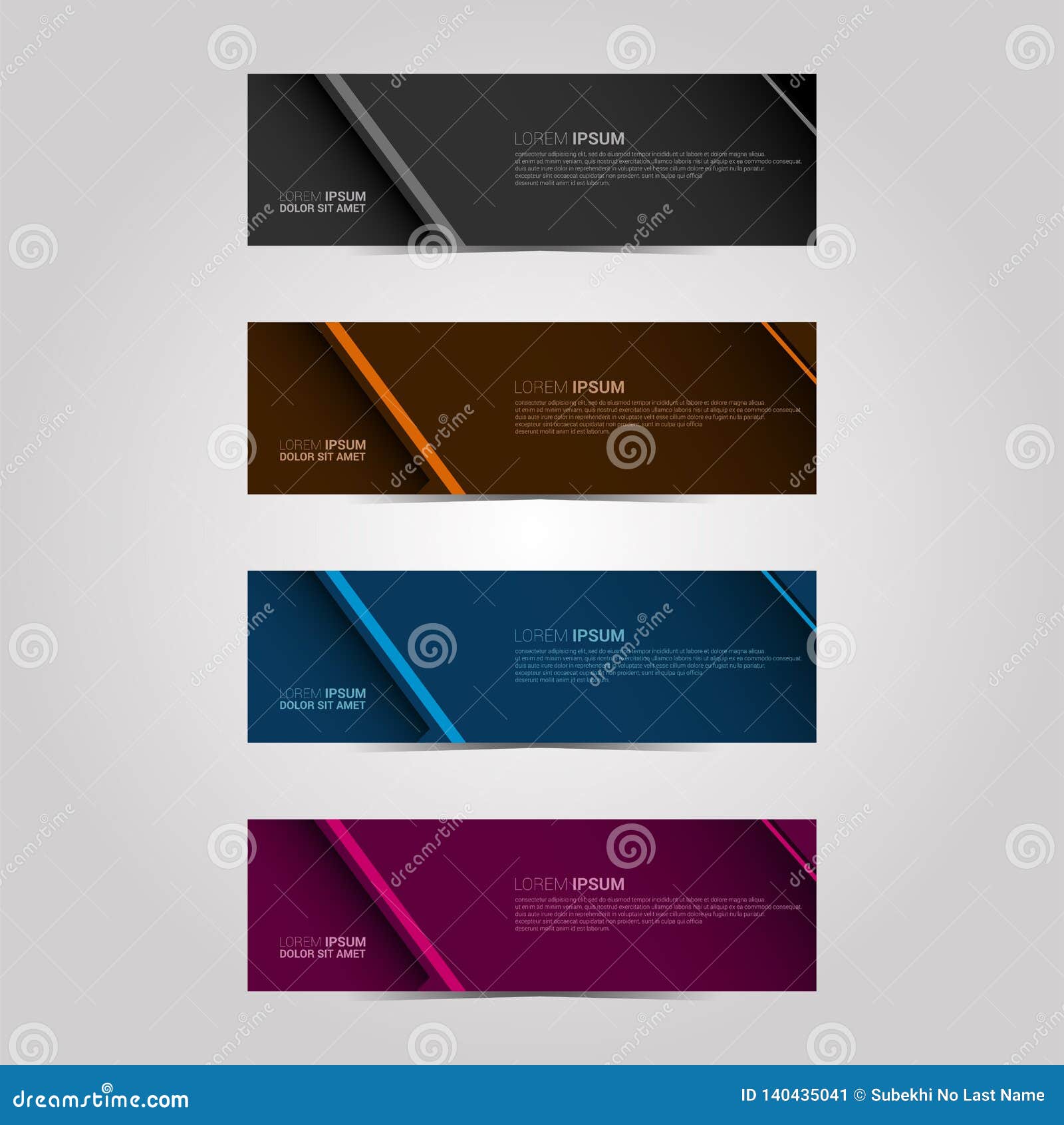 Modern and Cool Web Banner Template in a Set. Stock Illustration ...