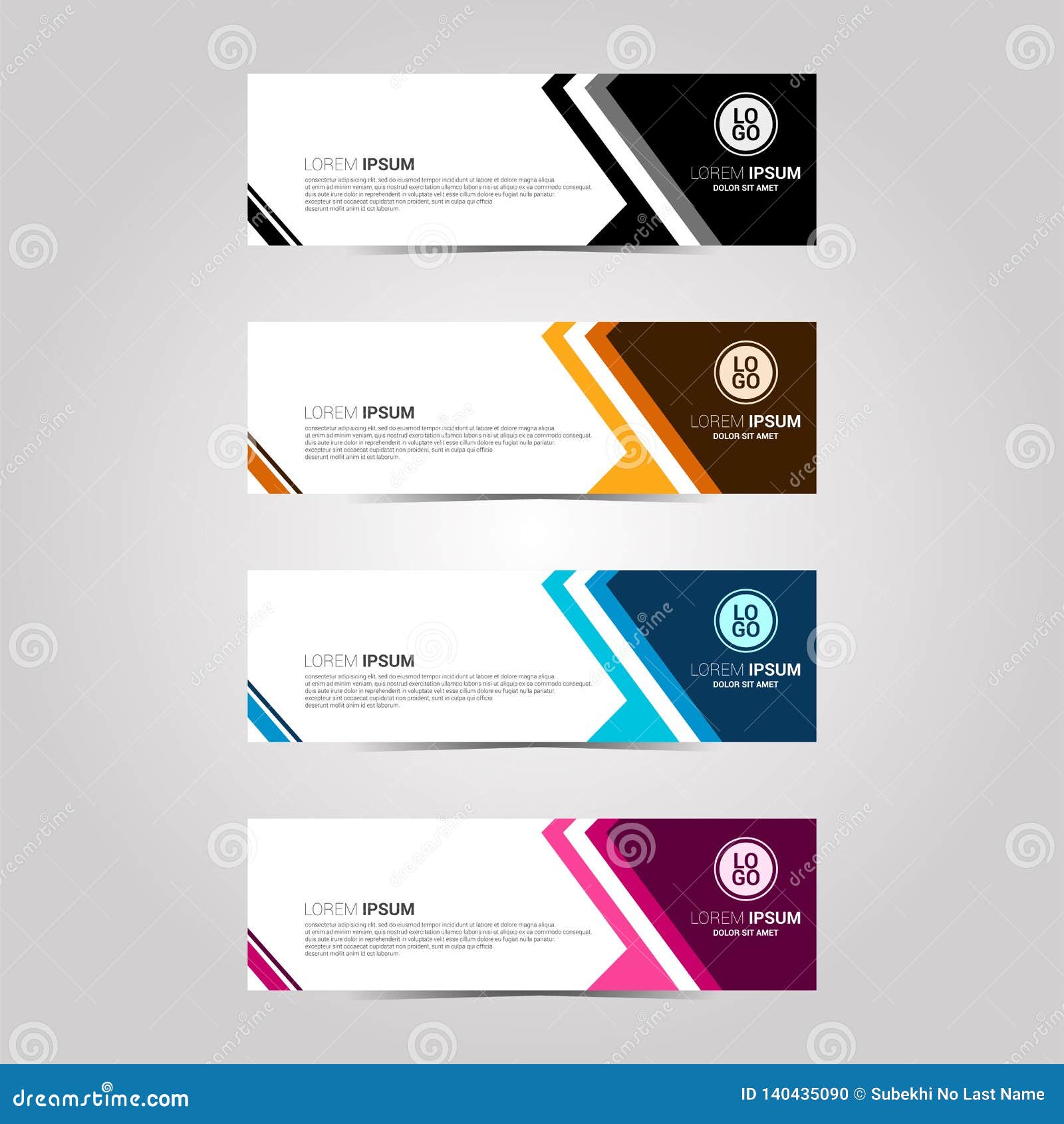Modern and Cool Web Banner Template in a Set. Stock Illustration ...