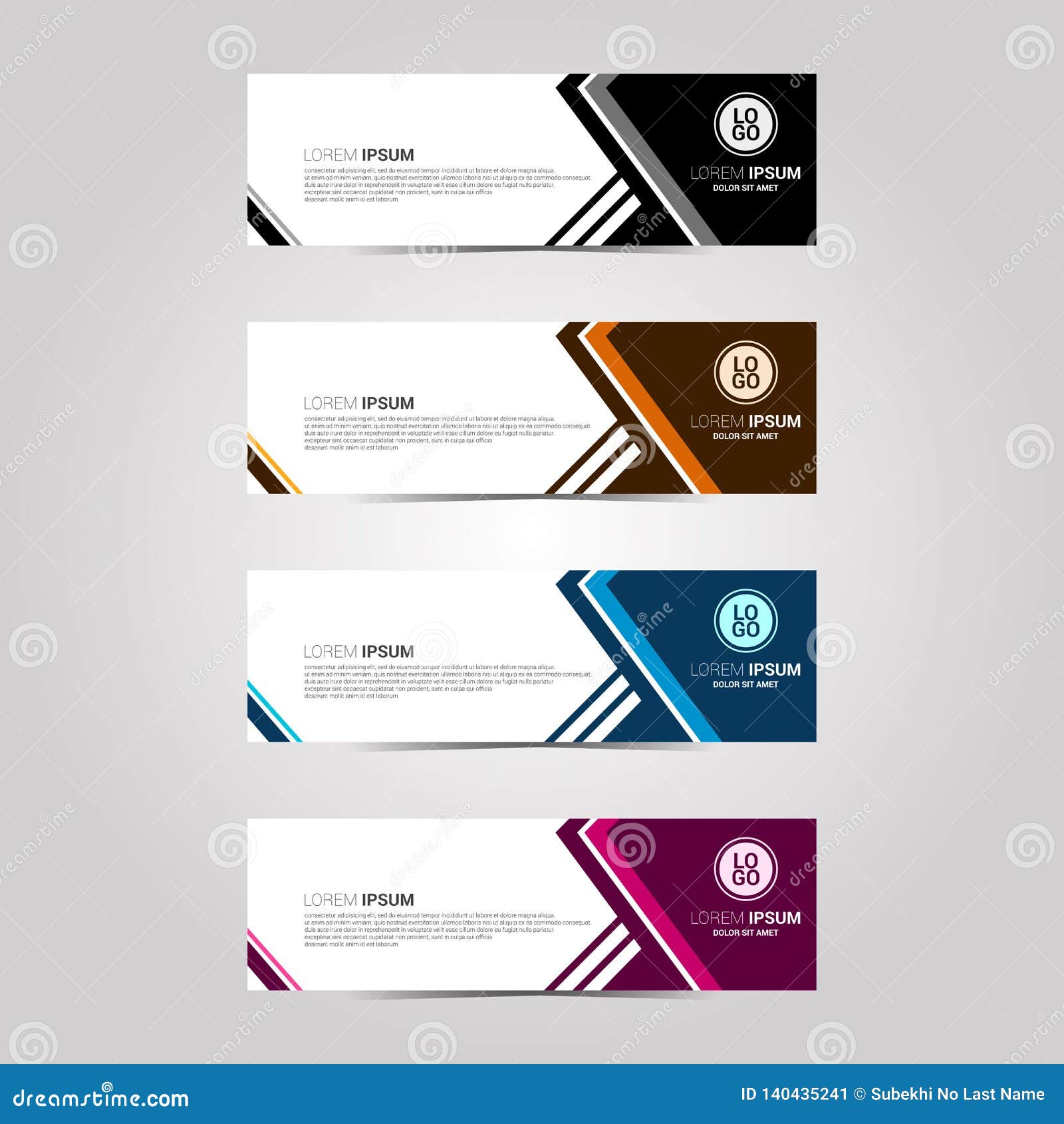Modern and Cool Web Banner Template in a Set. Stock Illustration ...