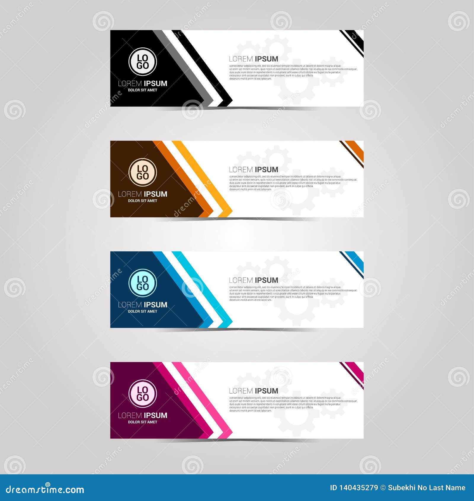 Modern and Cool Web Banner Template in a Set. Stock Illustration ...