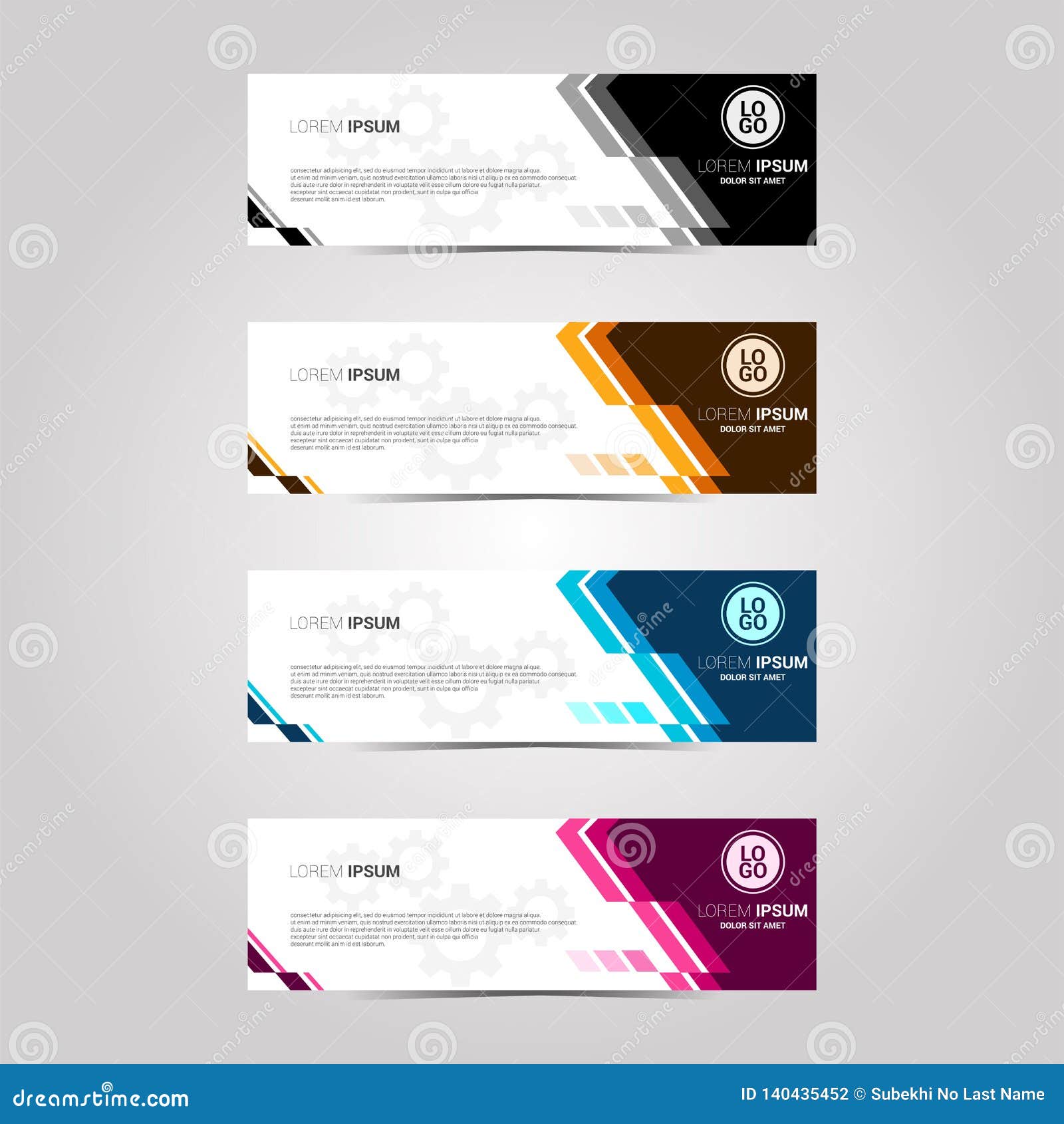 Modern and Cool Web Banner Template in a Set. Stock Illustration ...