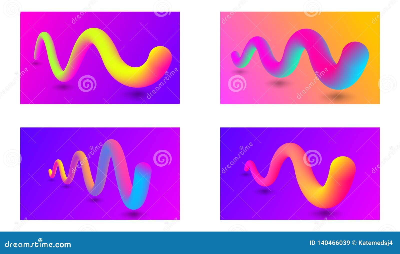 Set of Abstract Colorful Gradient Background. Modern Swirl Gradient ...