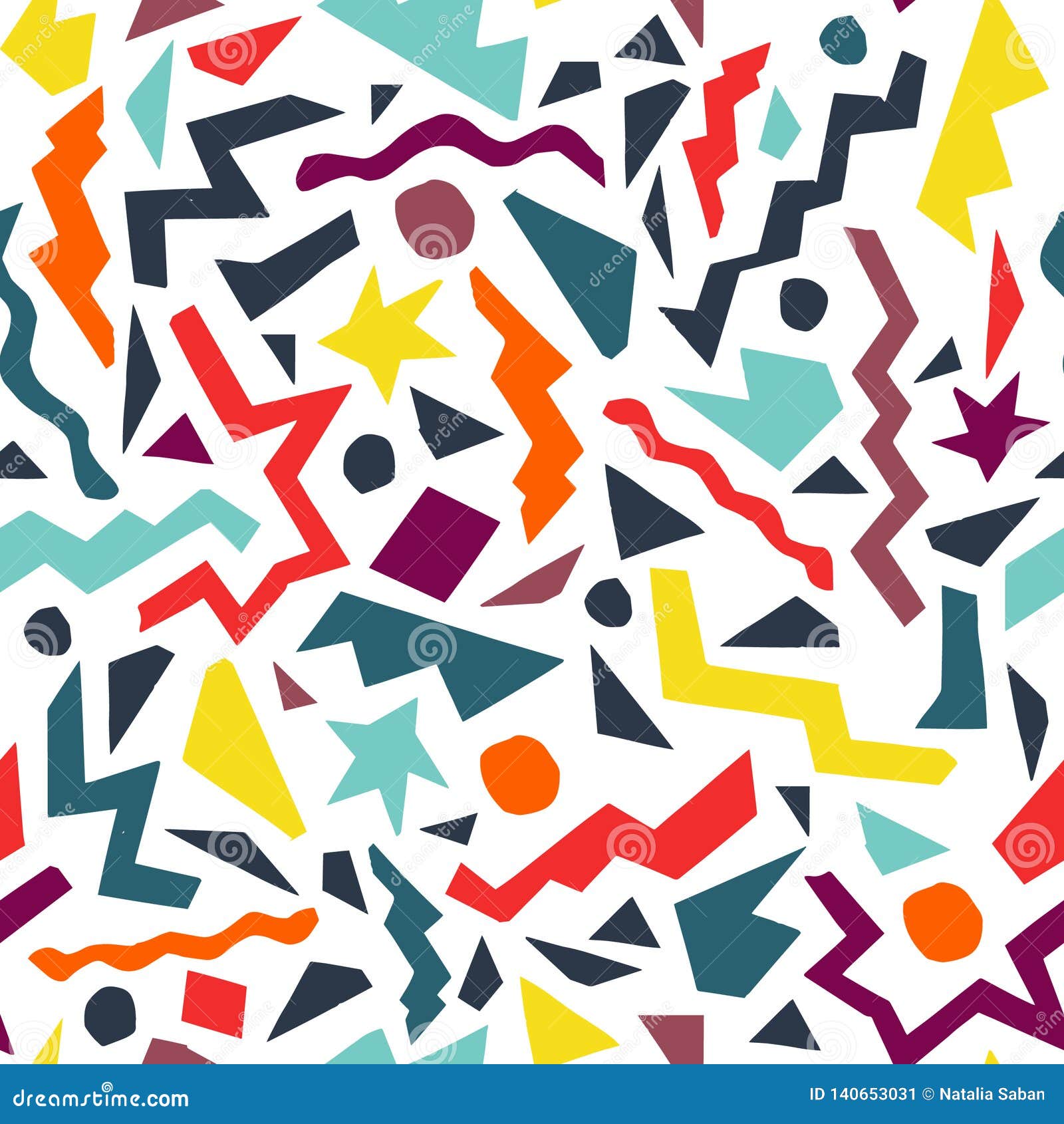 Seamless Pattern of Paper Cutouts Stock Vector - Illustration of ...