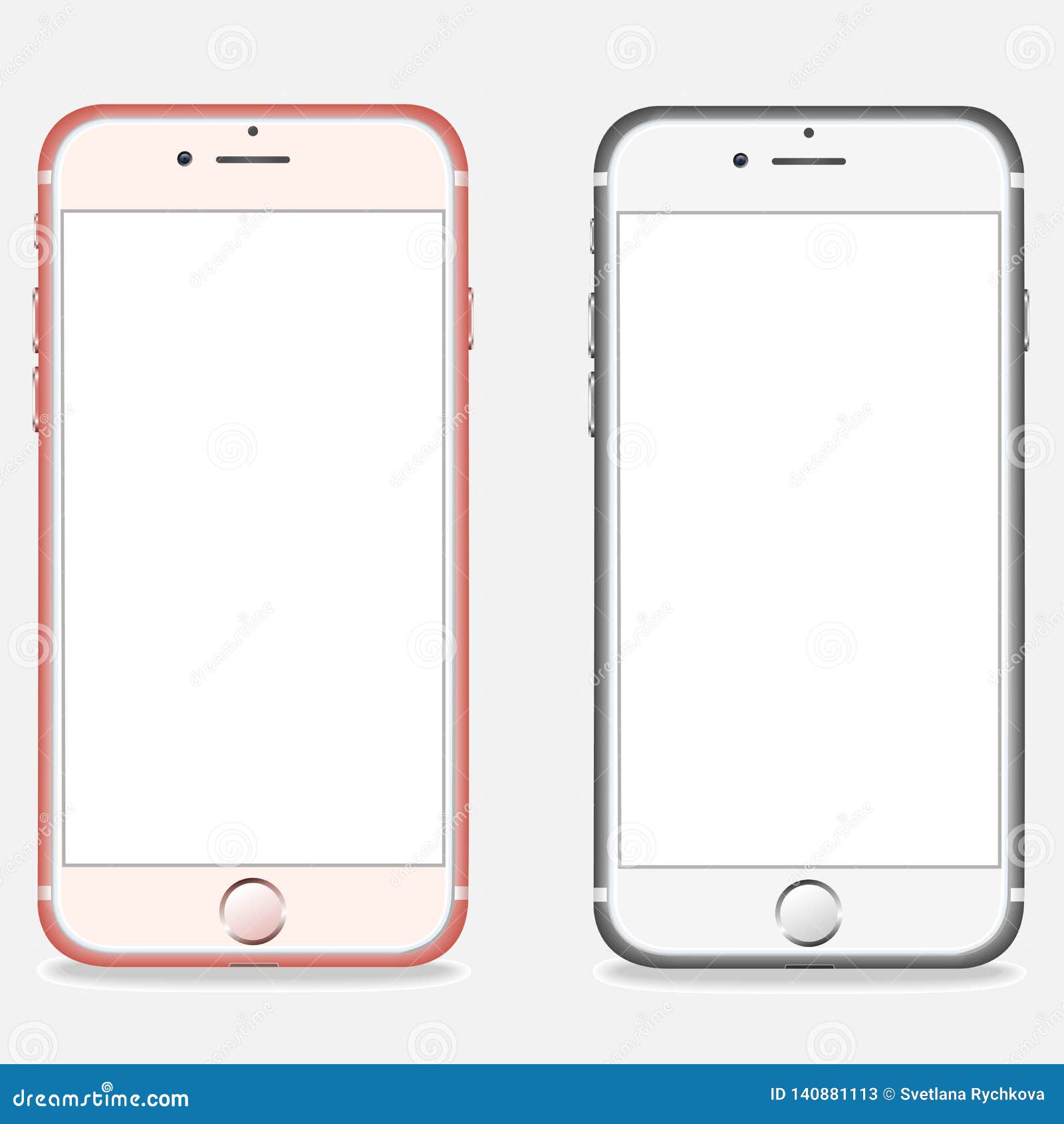 Set of Realistic Smartphones Layouts. Stock Illustration - Illustration ...