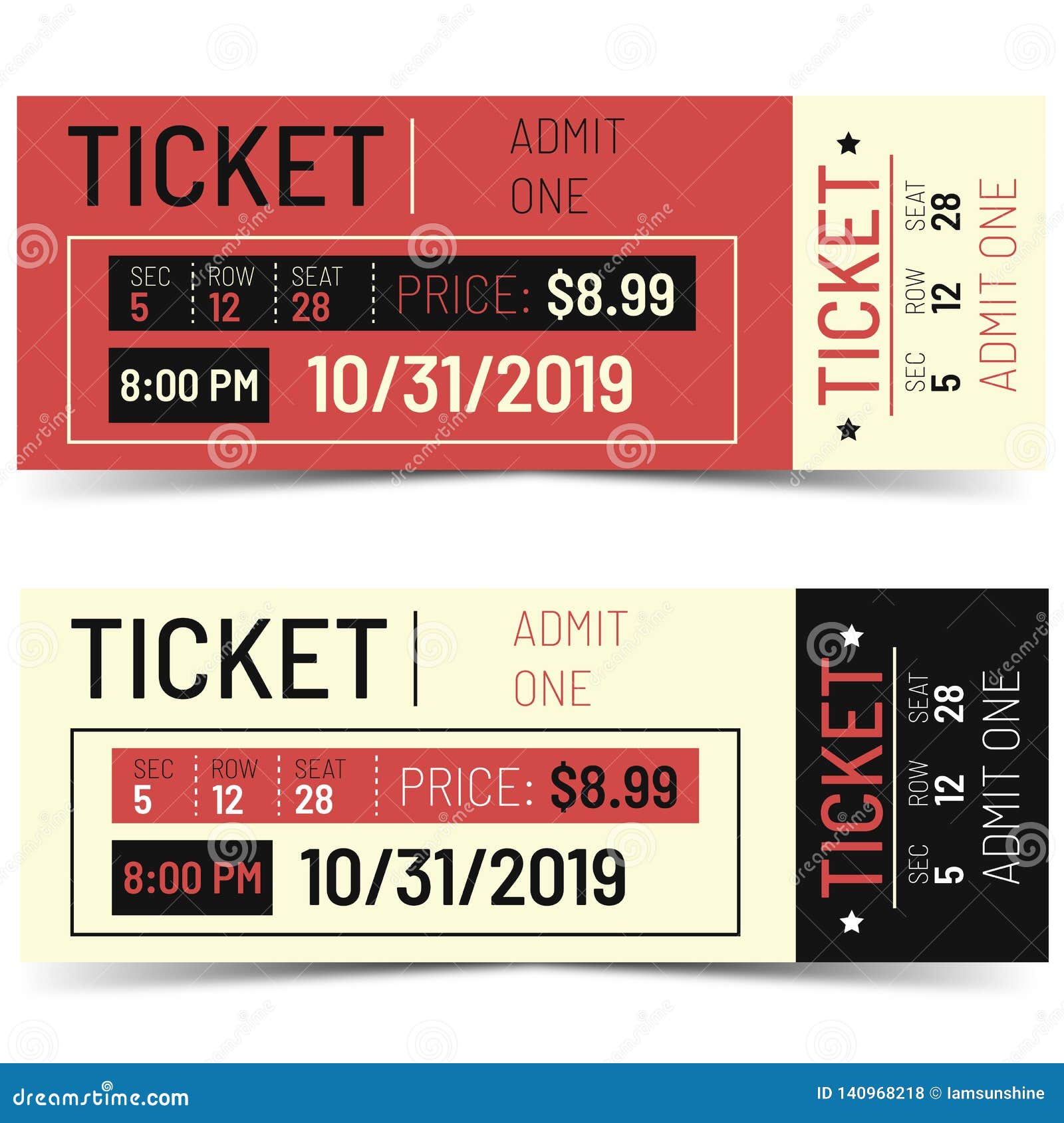 Classical Realistic Ticket Design. Stock Illustration - Illustration of ...