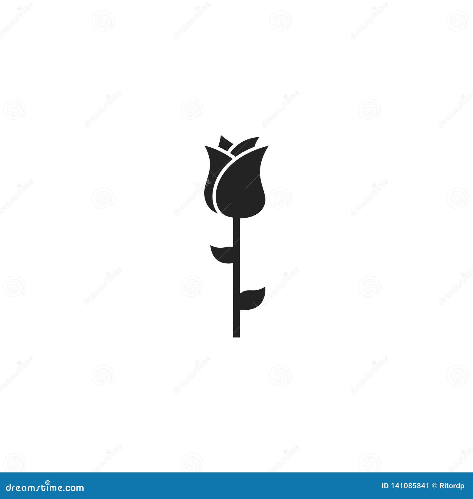Rose Glyph Vector Icon, Symbol or Logo. Stock Vector - Illustration of ...