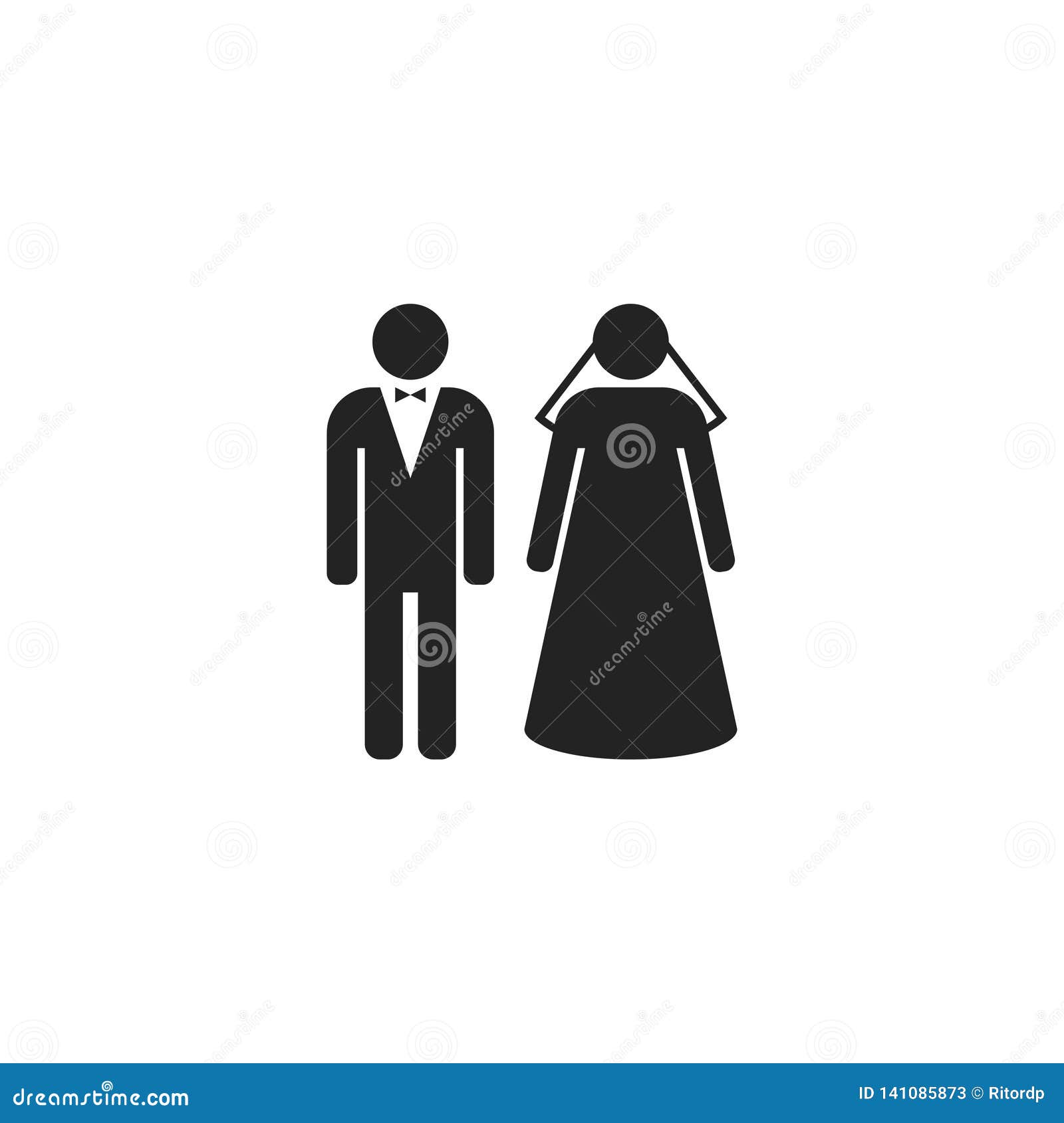 Bride and Groom Glyph Vector Icon, Symbol or Logo. Stock Vector ...