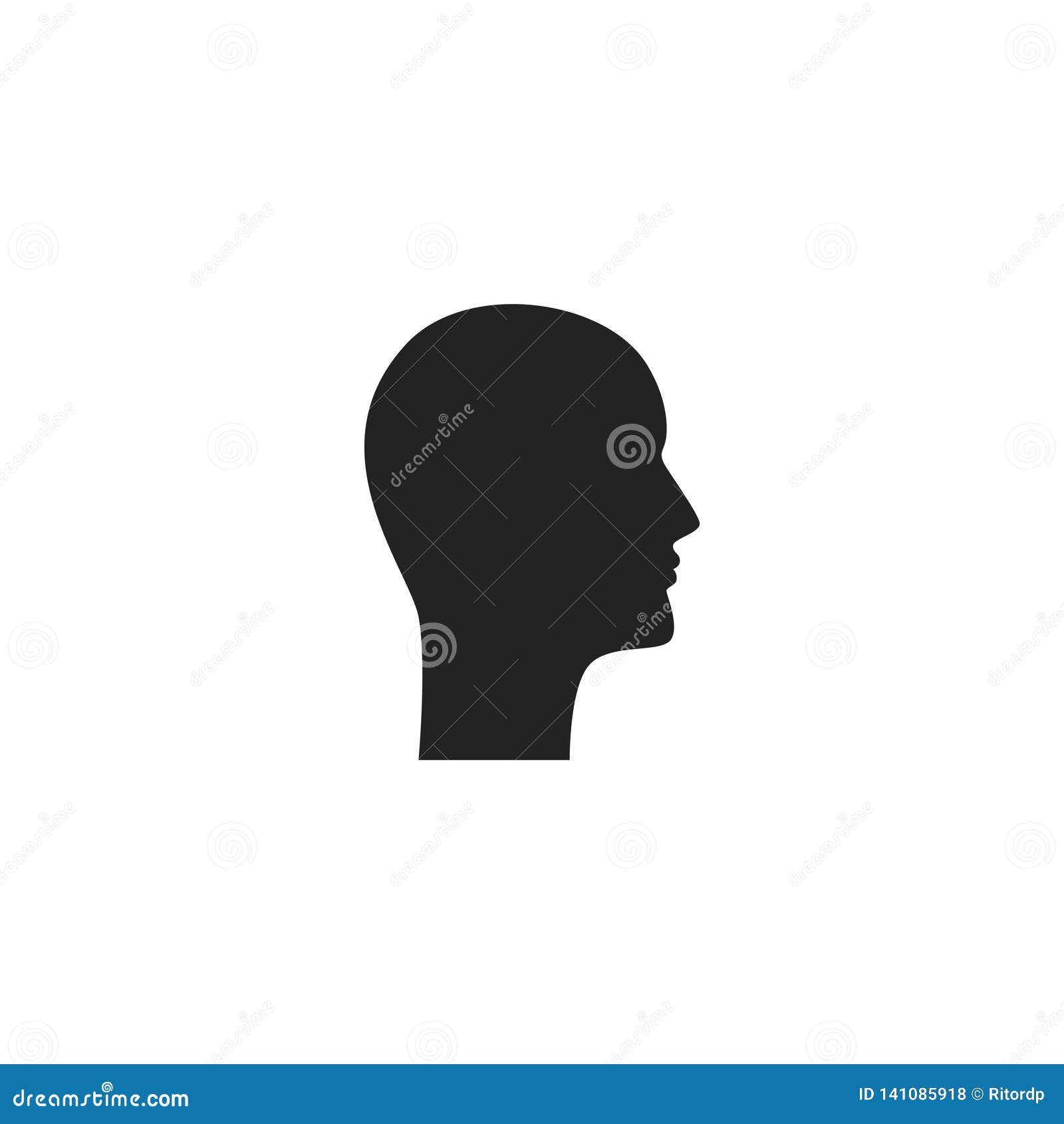 Head Profile Glyph Vector Icon, Symbol or Logo. Stock Vector ...