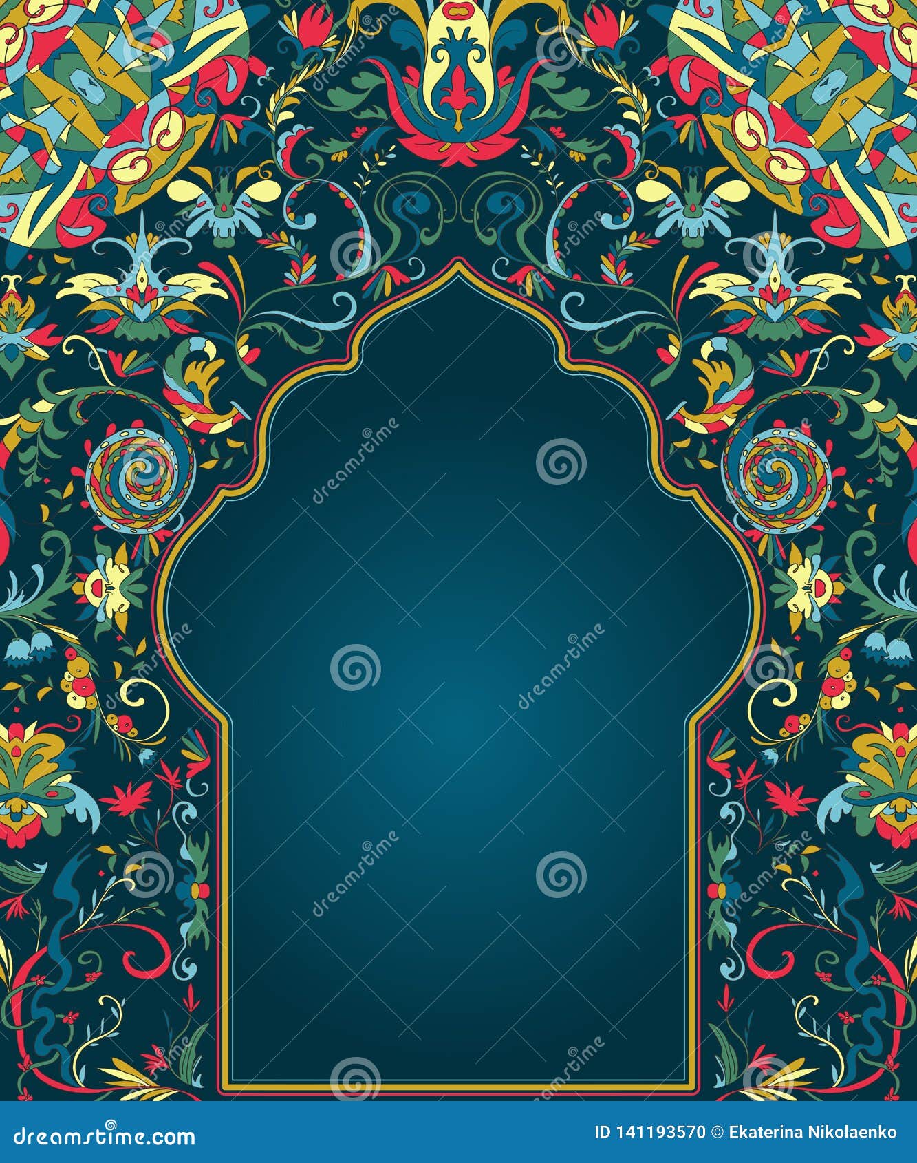 Arabic Floral Arch. Traditional Islamic Ornament. Mosque Decoration ...