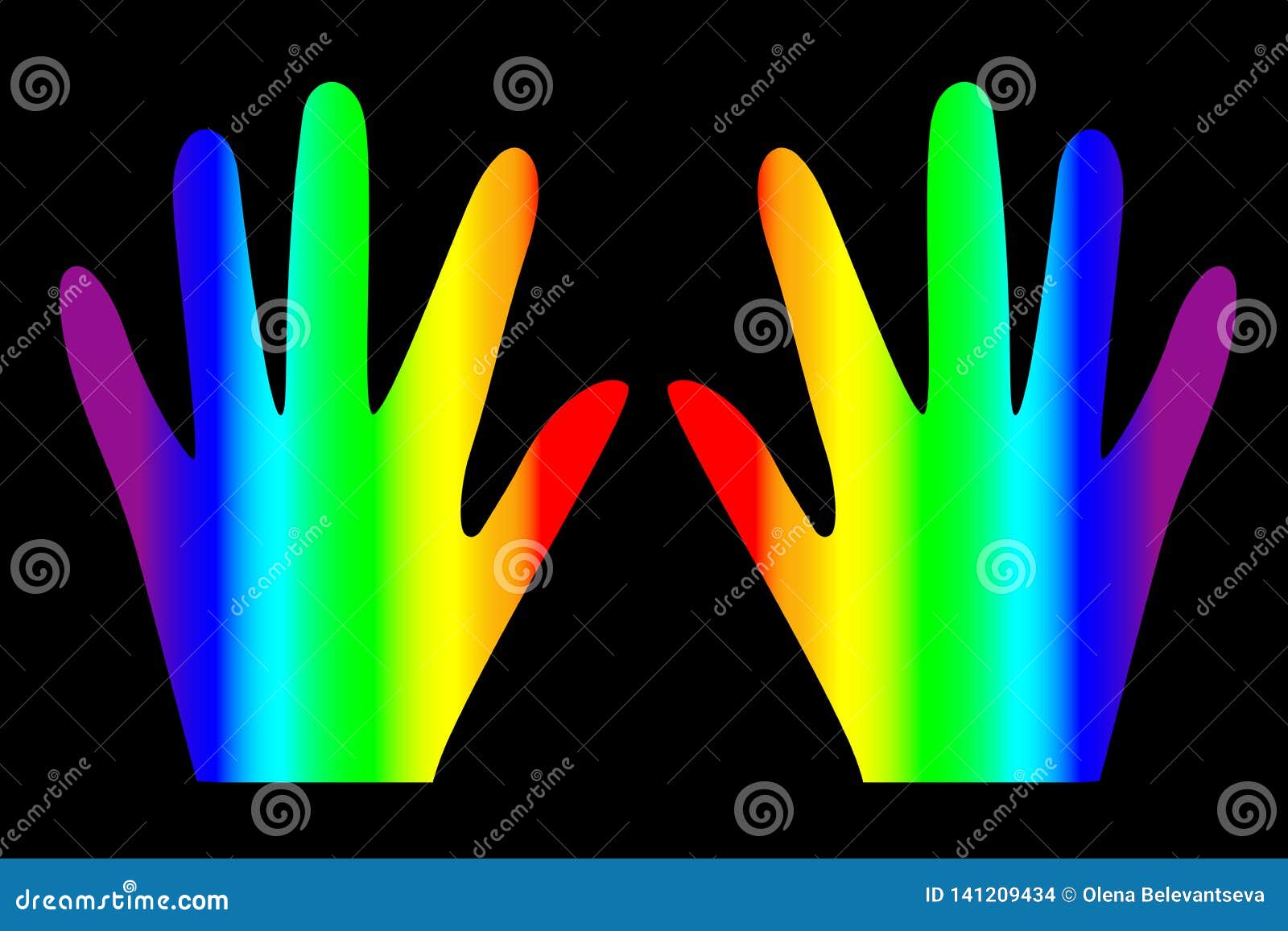 Human Palm, Decorated with the Colors of the Rainbow, the Concept of ...
