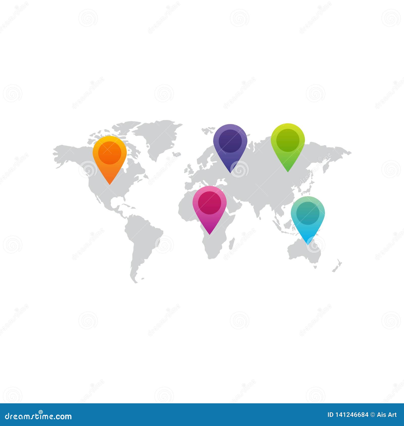 World Map with Pointer Logo Stock Vector - Illustration of infographic ...
