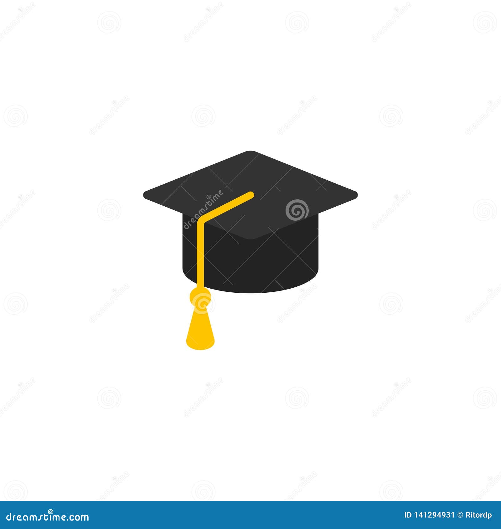 Graduation Cap Flat Icon Vector, Symbol or Logo. Stock Vector ...