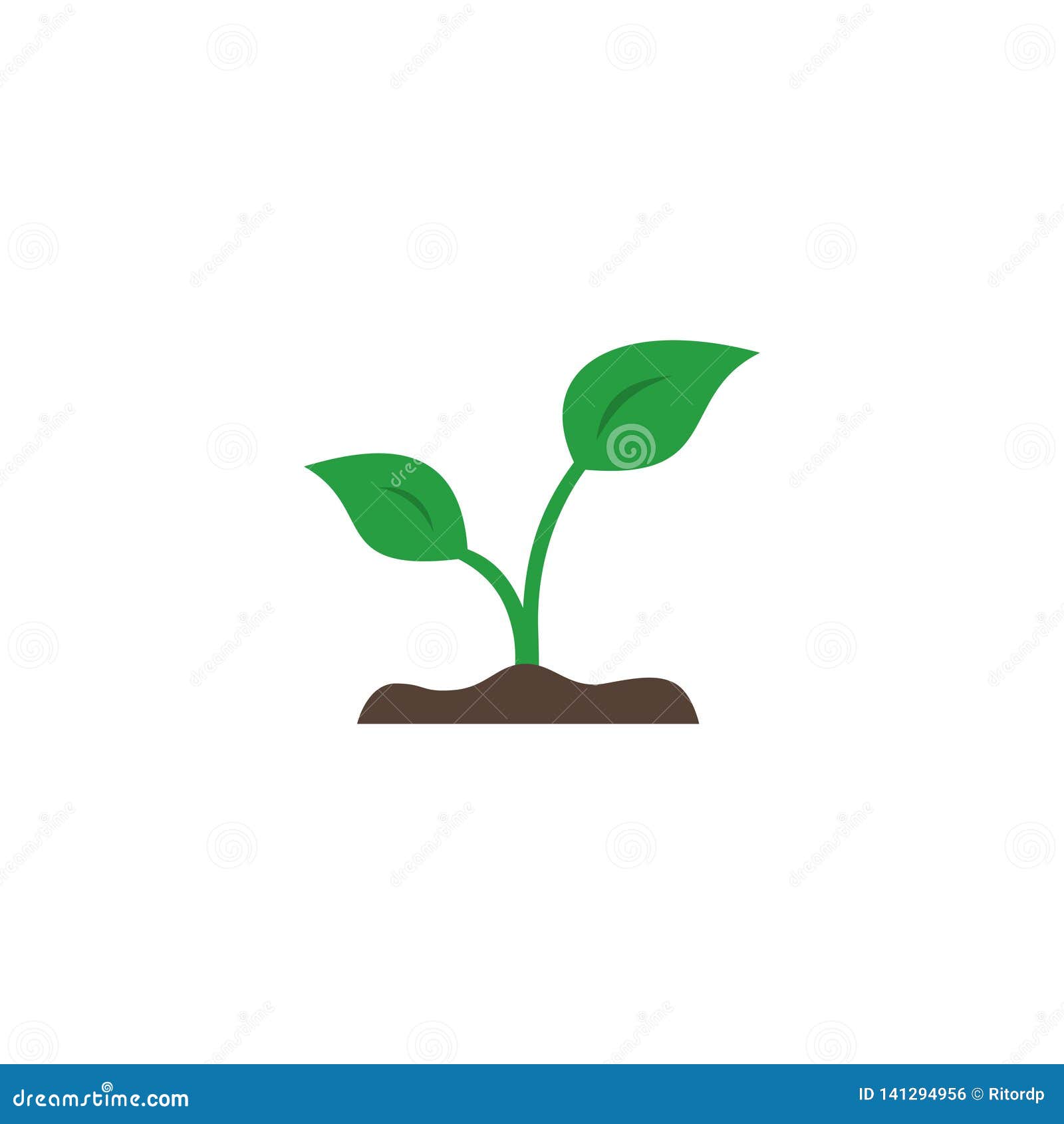 Sprout Flat Icon Vector, Symbol or Logo. Stock Vector - Illustration of ...