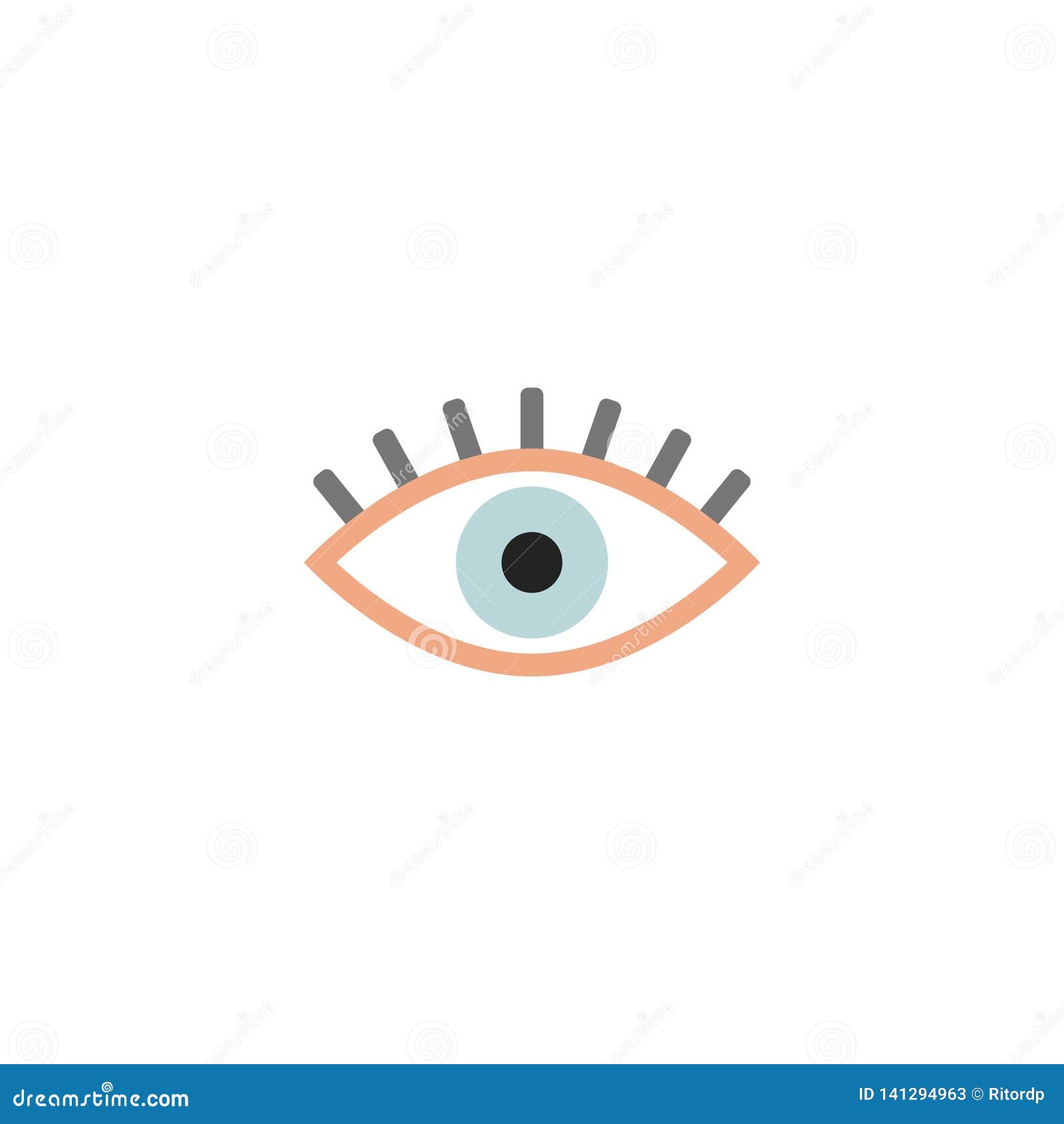 Eye Flat Icon Vector, Symbol or Logo. Stock Vector - Illustration of ...