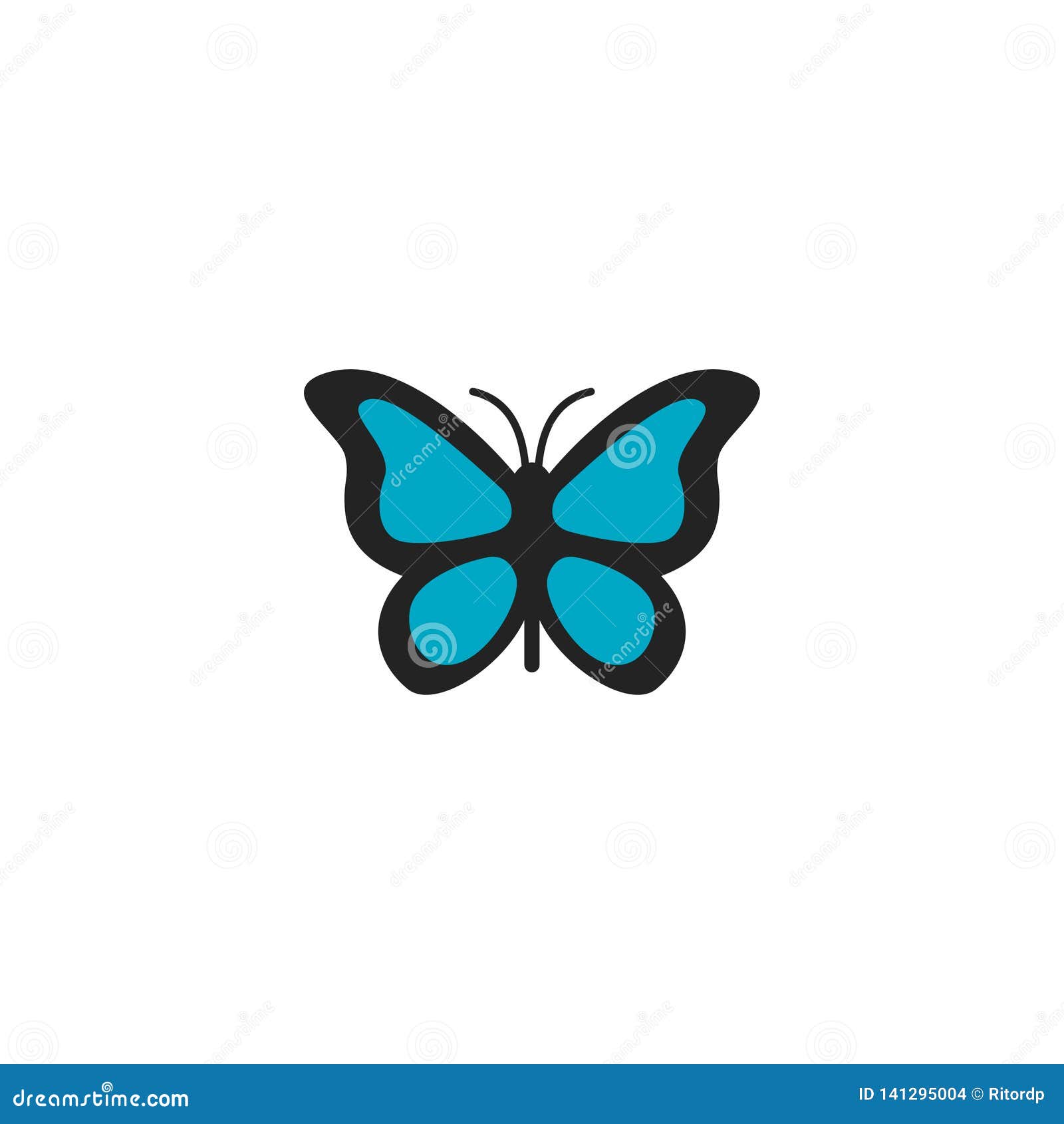 Butterfly Flat Icon Vector, Symbol or Logo. Stock Vector - Illustration ...