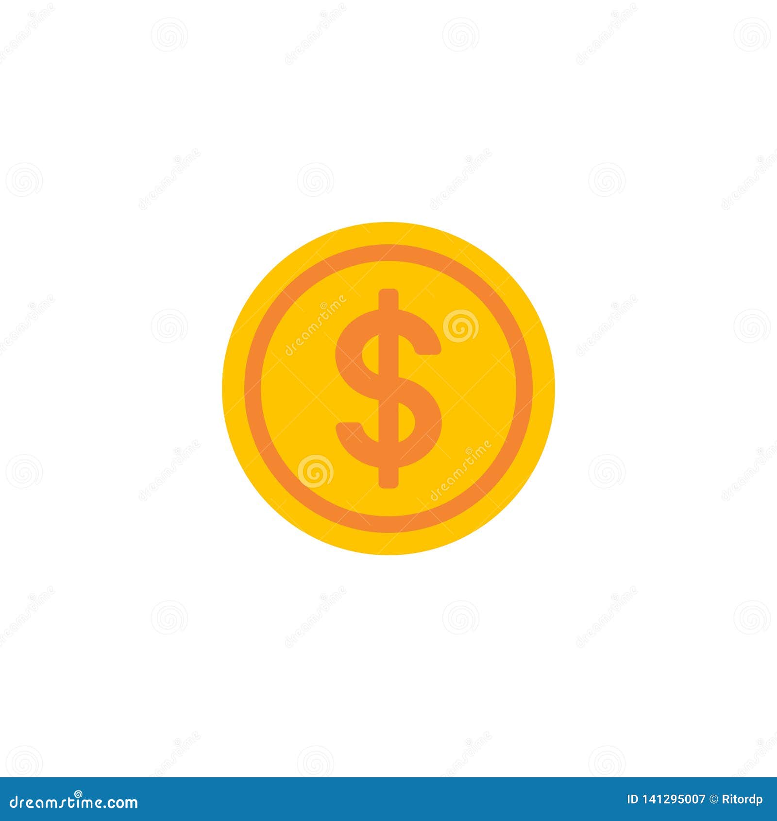 Coin Flat Icon Vector, Symbol or Logo. Stock Vector - Illustration of ...