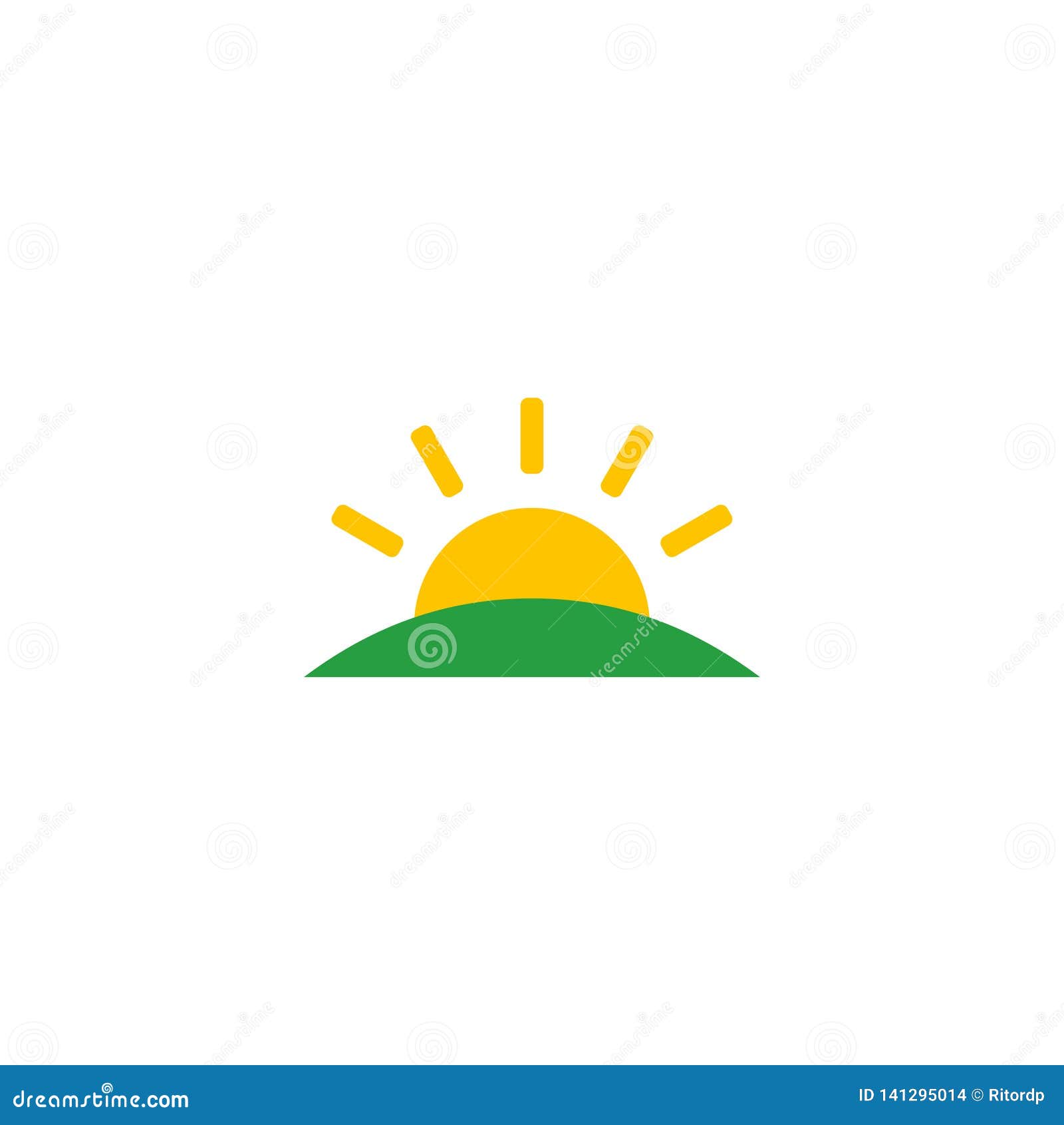 Sunrise Flat Icon Vector, Symbol or Logo. Stock Vector - Illustration ...