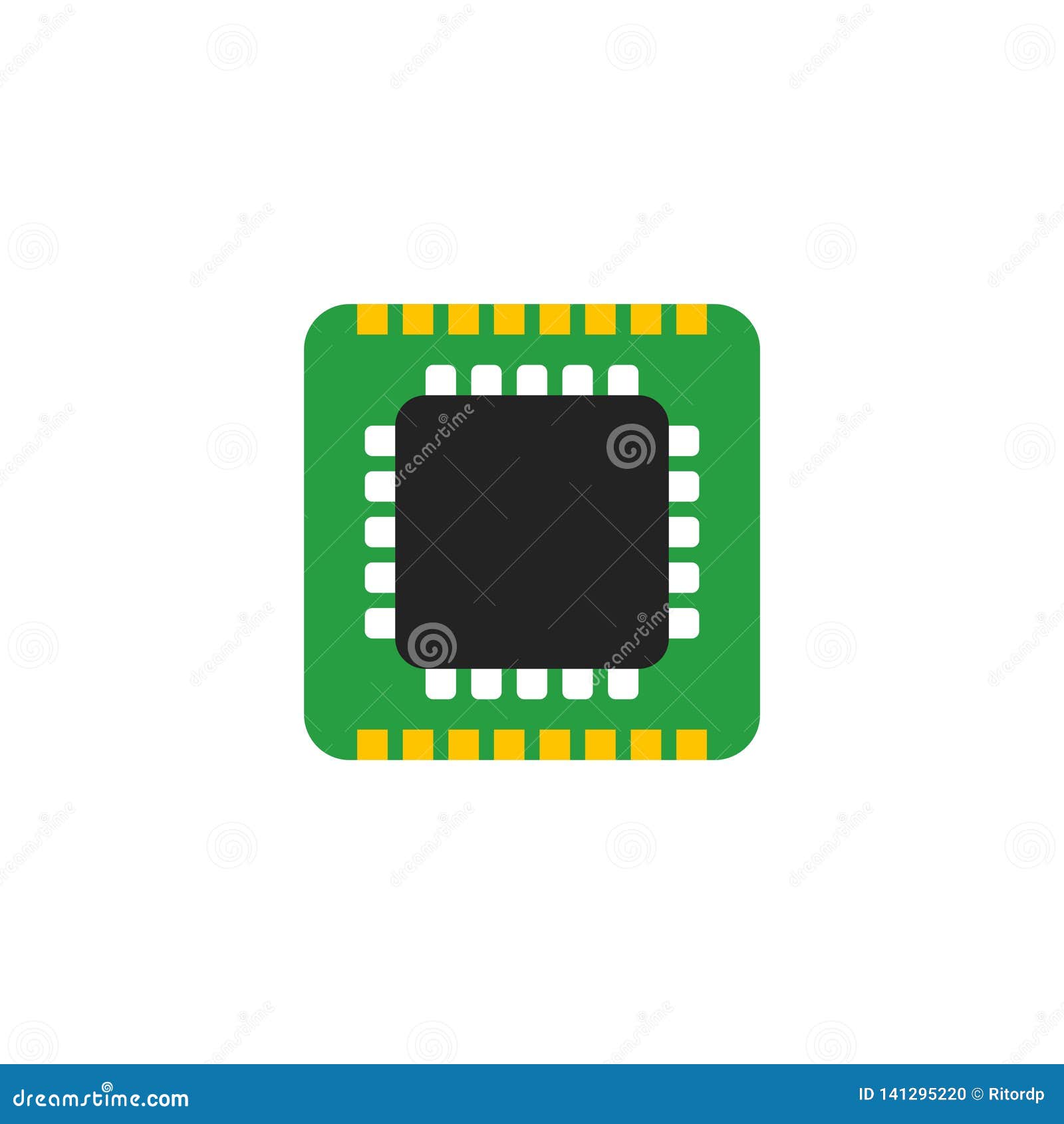 Microchip Flat Icon Vector, Symbol or Logo. Stock Vector - Illustration ...